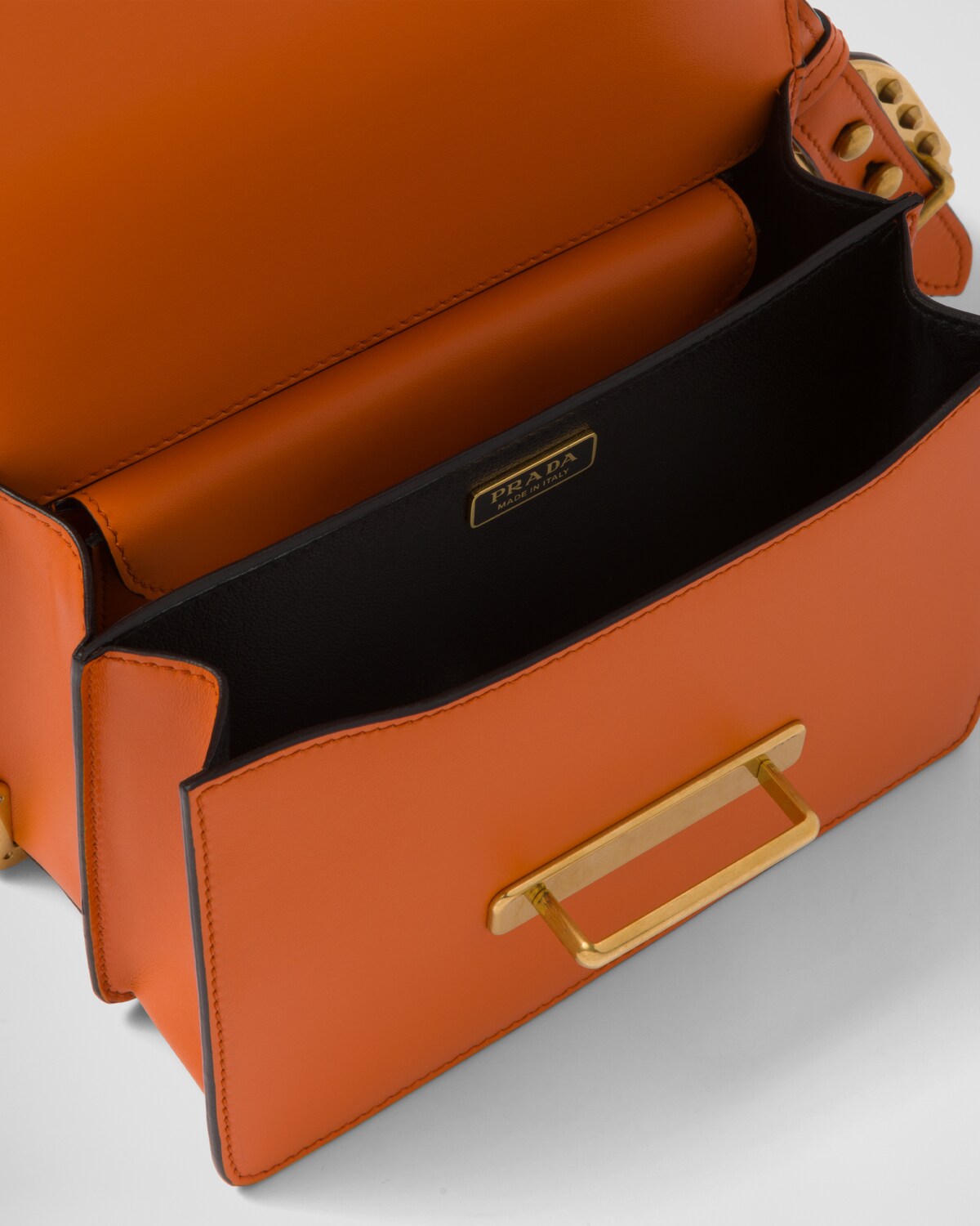 Papaya Prada Cahier Leather Bag | PRADA