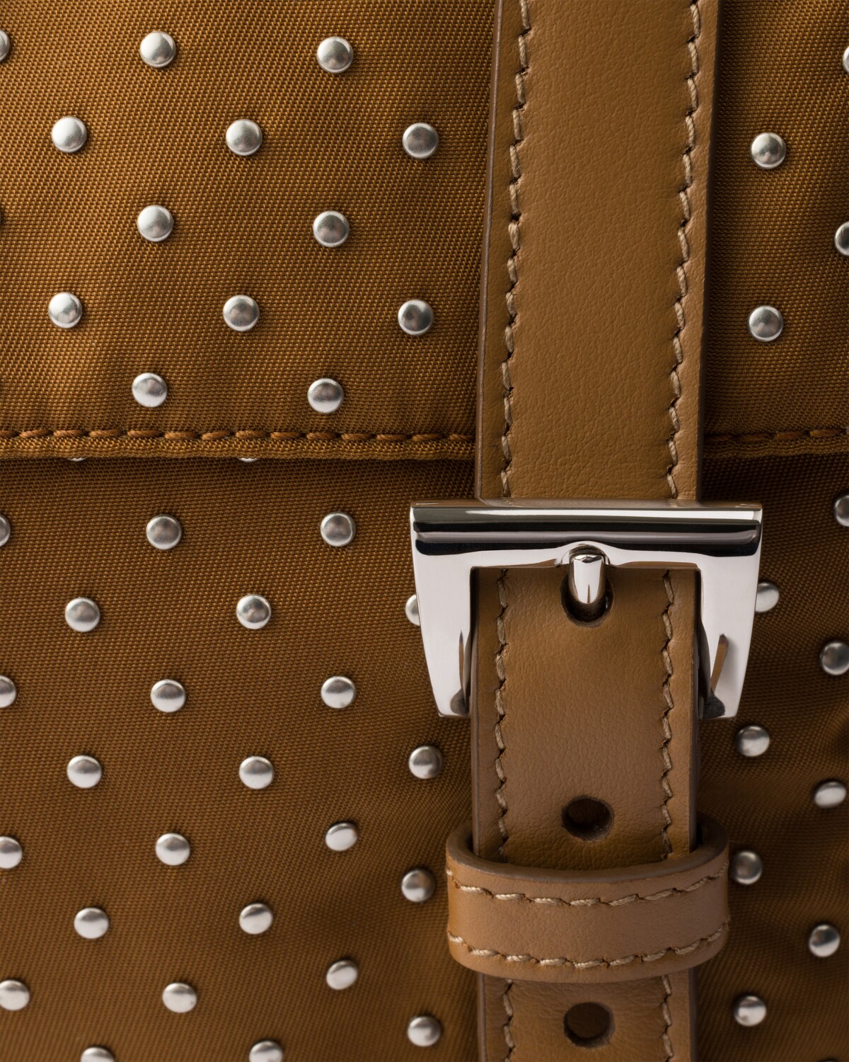 Brandy Re-nylon Shoulder Bag With Studs | PRADA