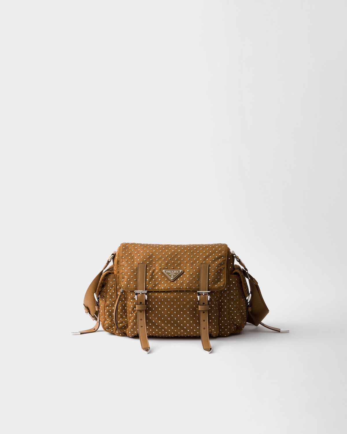 Brandy Re-nylon Shoulder Bag With Studs | PRADA