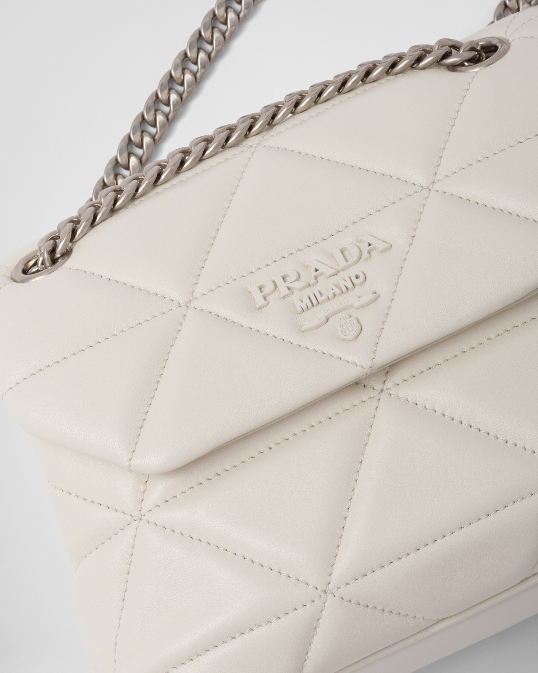 White Small Prada Spectrum Nappa Leather Bag Prada