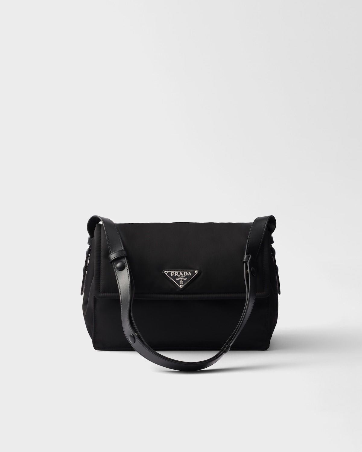 Black Prada Traveller Medium Padded Re-nylon Bag | PRADA
