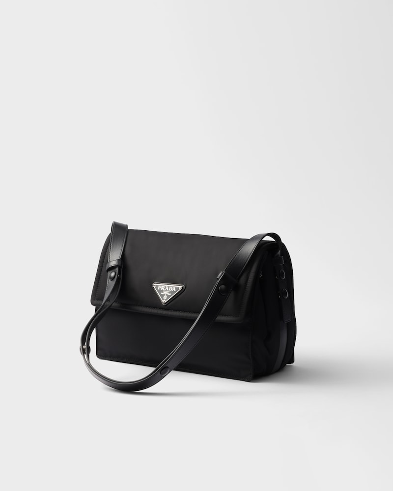 Black Medium Padded Re-nylon Shoulder Bag | PRADA