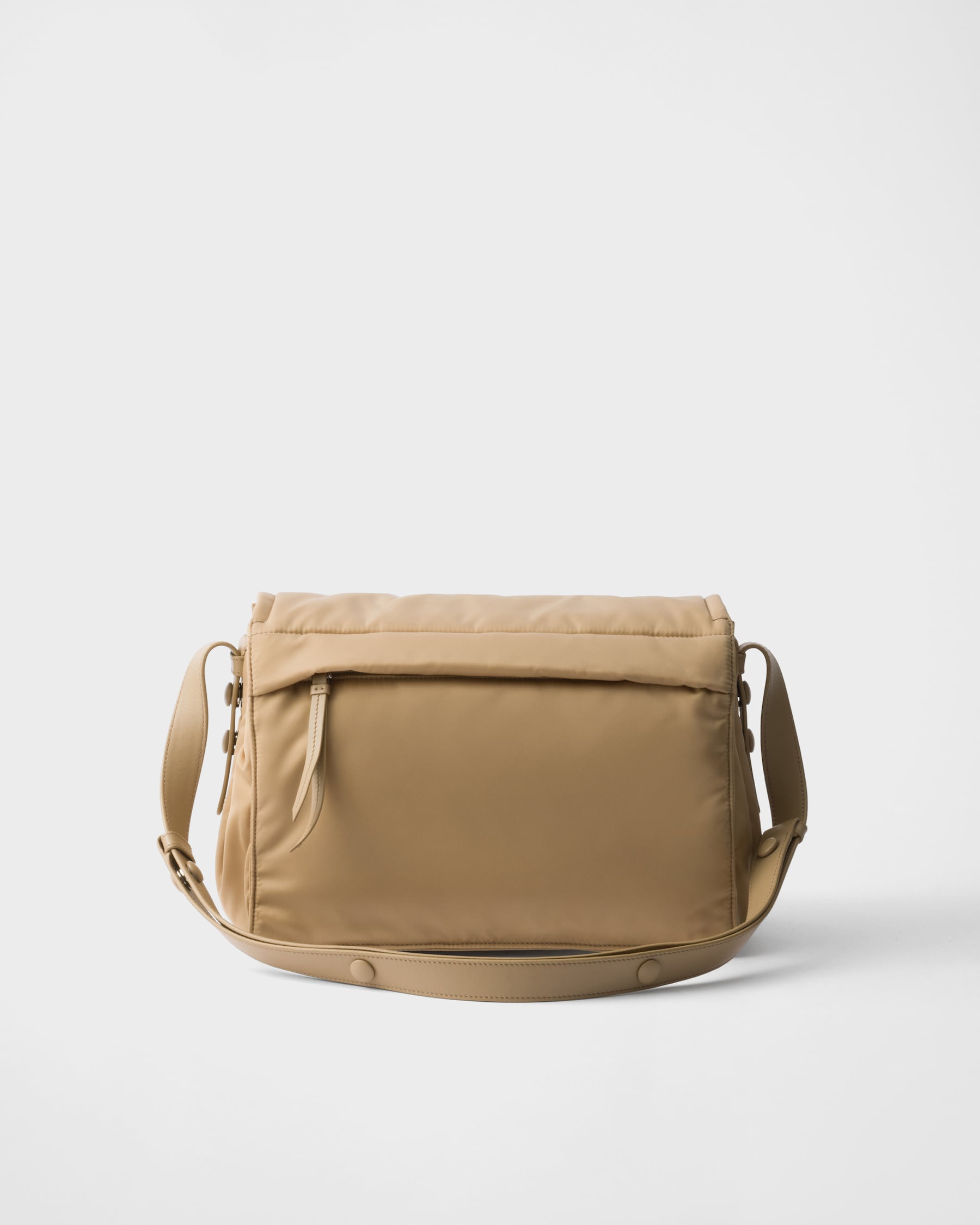Camel Brown Prada Traveller Medium Padded Re-nylon Bag | PRADA - United ...