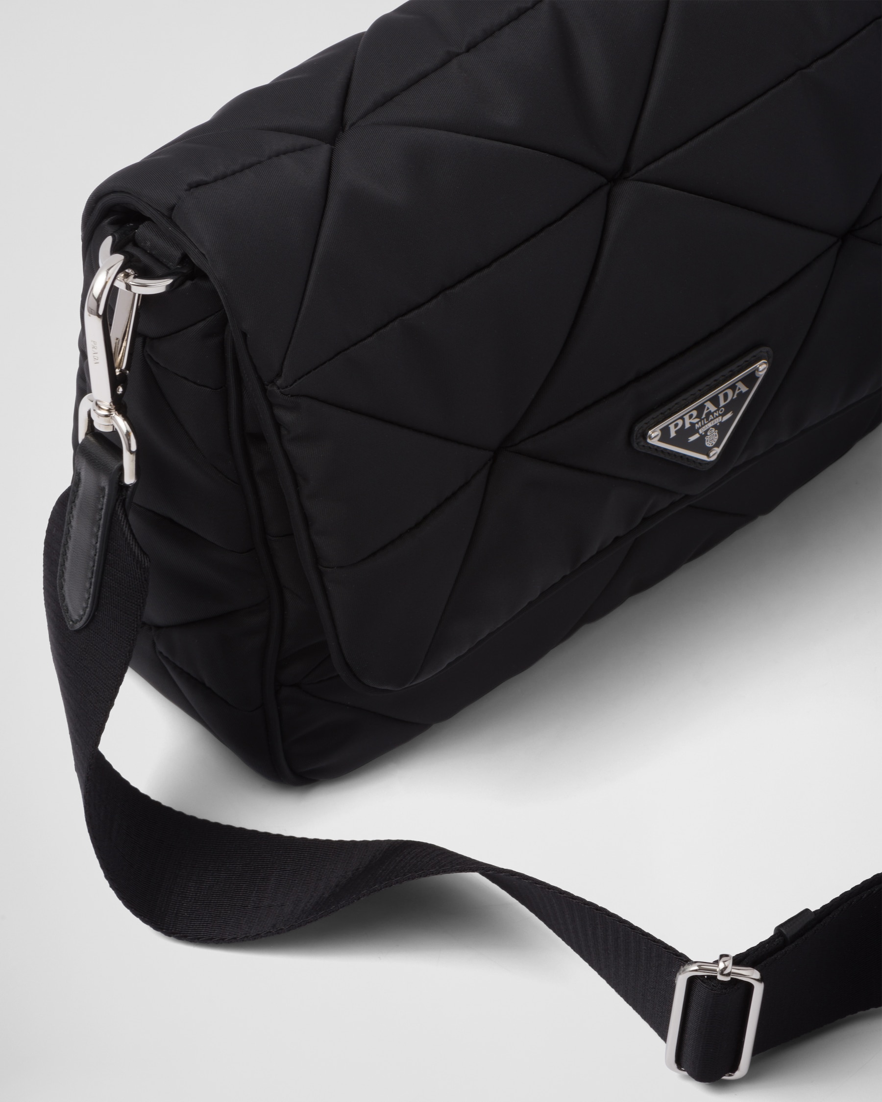Black Padded Re-nylon Shoulder Bag | PRADA