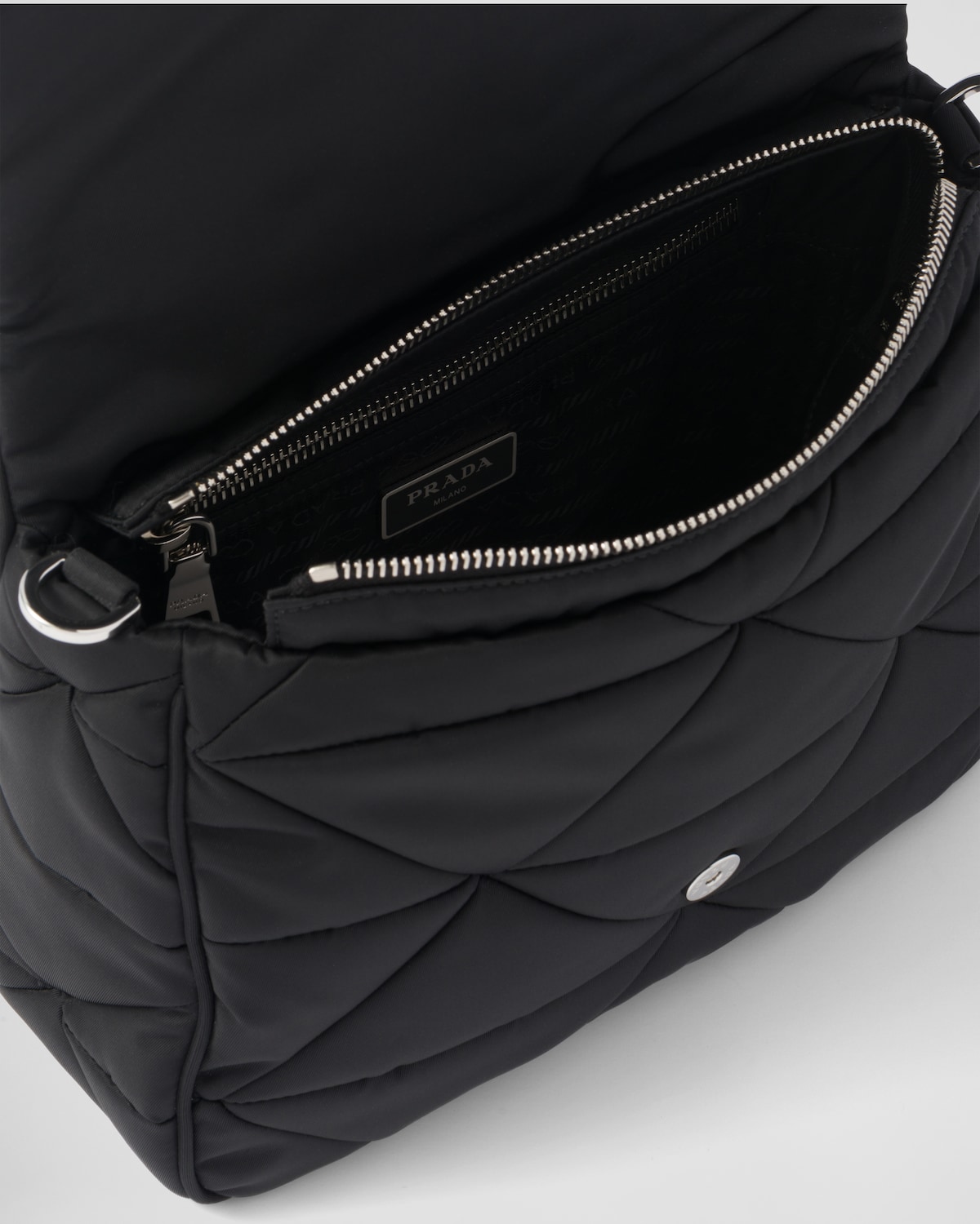 Black Padded Re-nylon Shoulder Bag | PRADA
