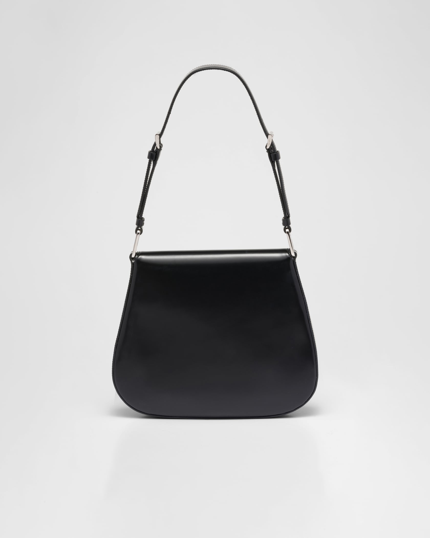 Bolsa De Ombro Prada Cleo Em Couro Escovado Preto | PRADA