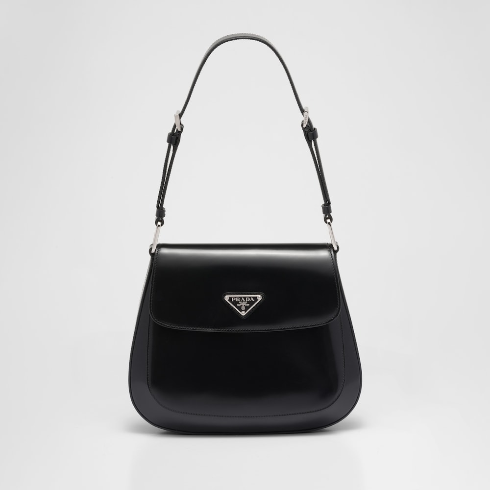 Borsa a spalla Prada Cleo in pelle spazzolata Nero | Prada