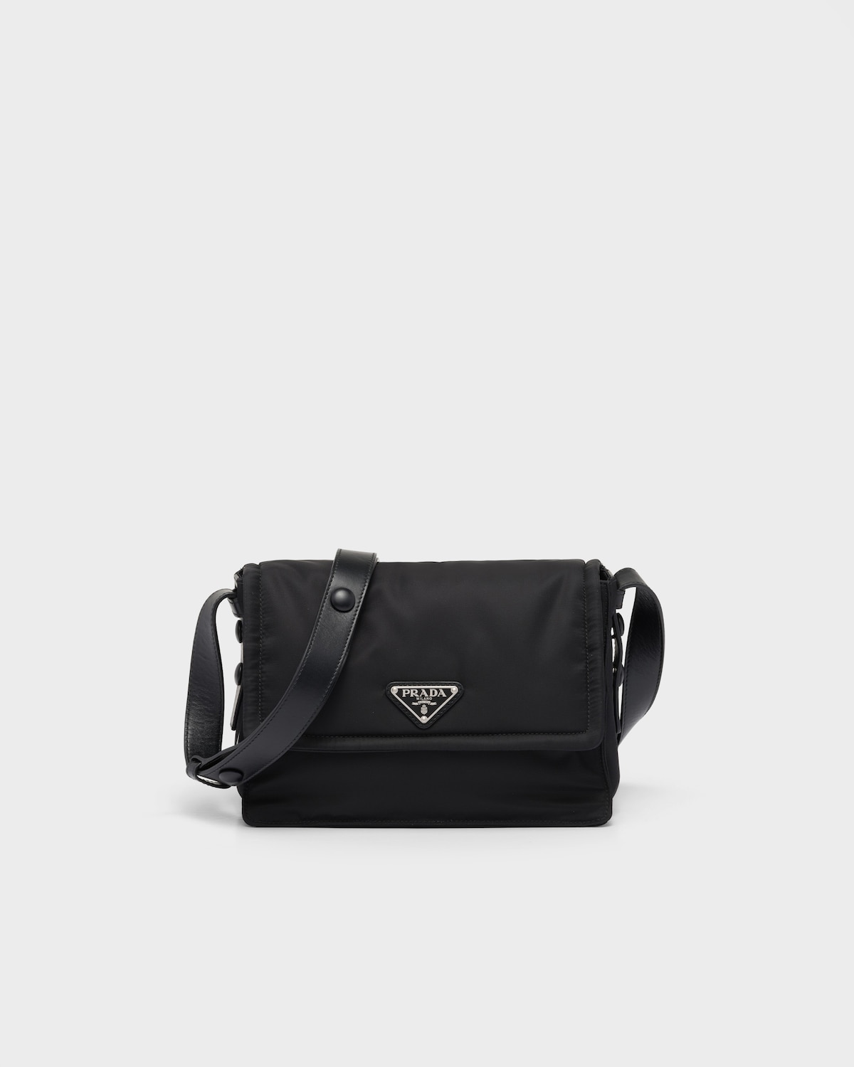 Black Prada Traveller Small Padded Re-nylon Shoulder Bag | PRADA