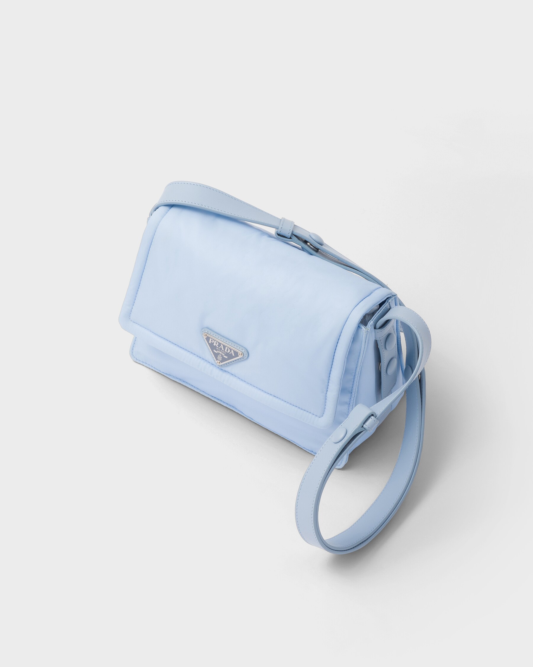Light Blue Small Padded Re-nylon Shoulder Bag | PRADA