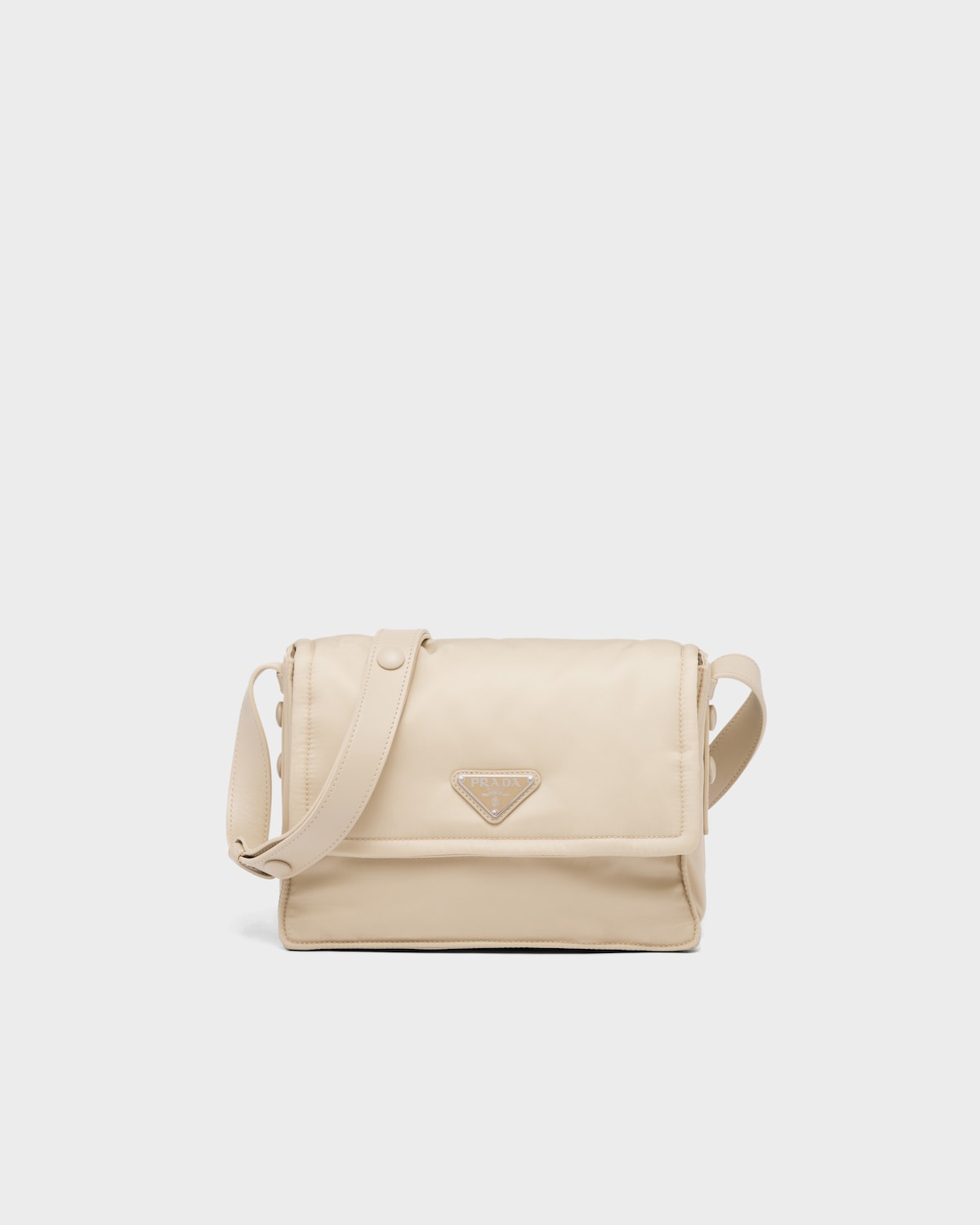 Desert Beige Prada Traveller Small Padded Re-nylon Shoulder Bag | PRADA