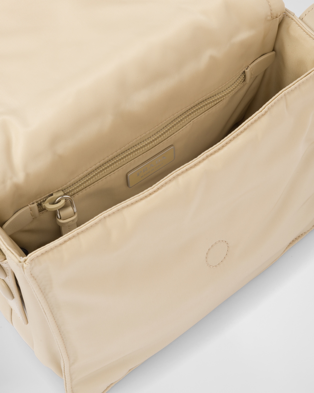 Desert Beige Prada Traveller Small Padded Re-nylon Shoulder Bag | PRADA