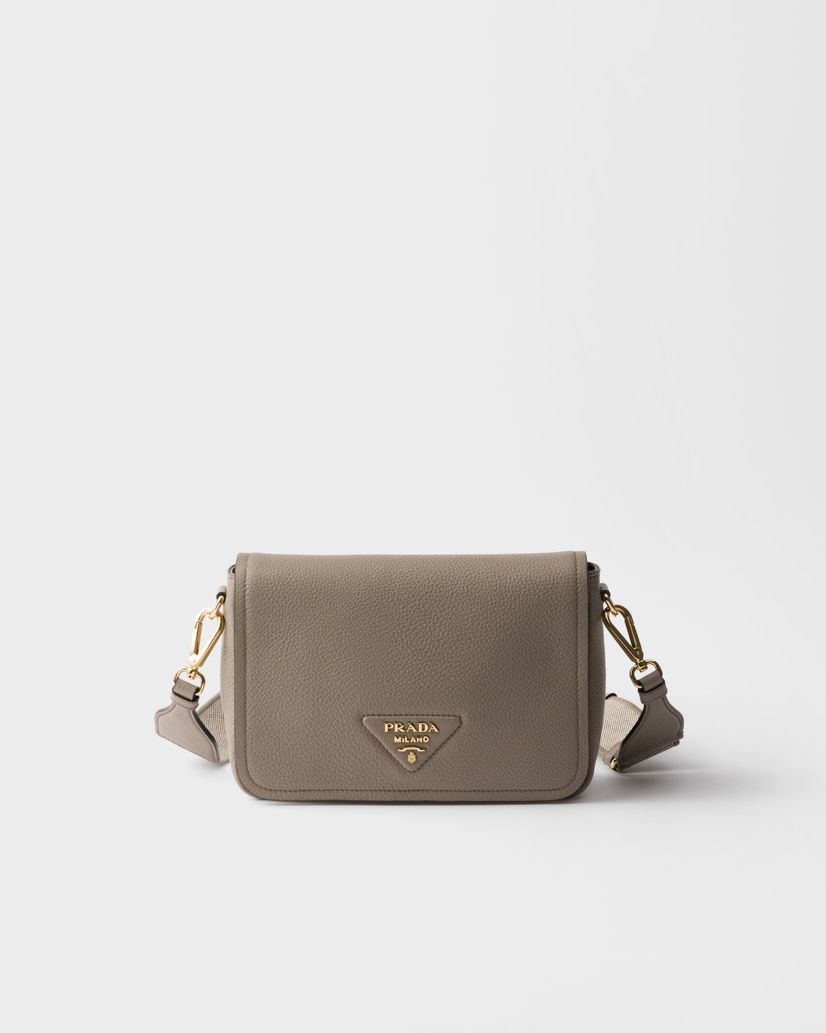 Clay Gray Leather Shoulder Bag | PRADA - United States