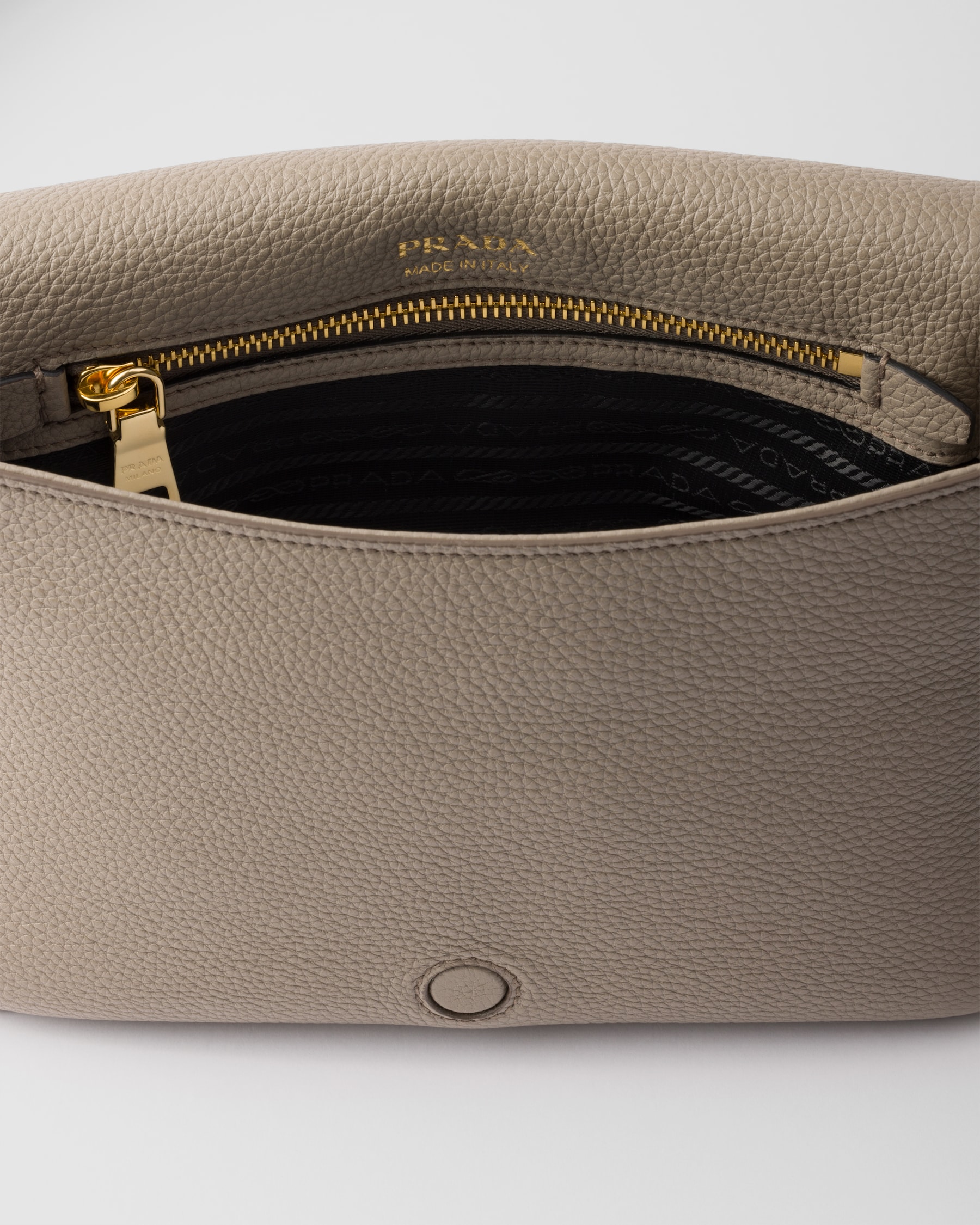 Clay Gray Leather Shoulder Bag | PRADA