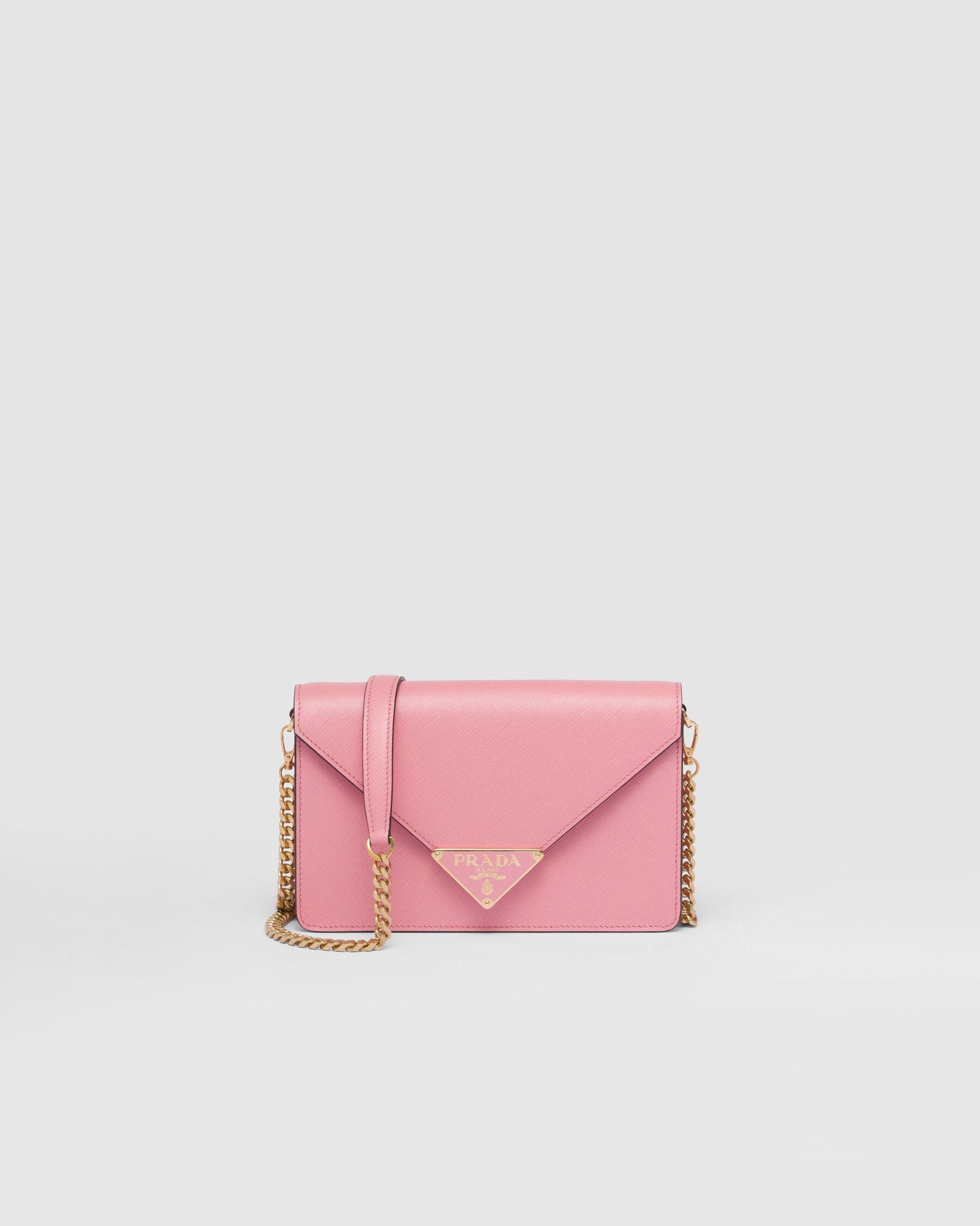 Petal Pink Saffiano Leather Shoulder Bag | PRADA - United States