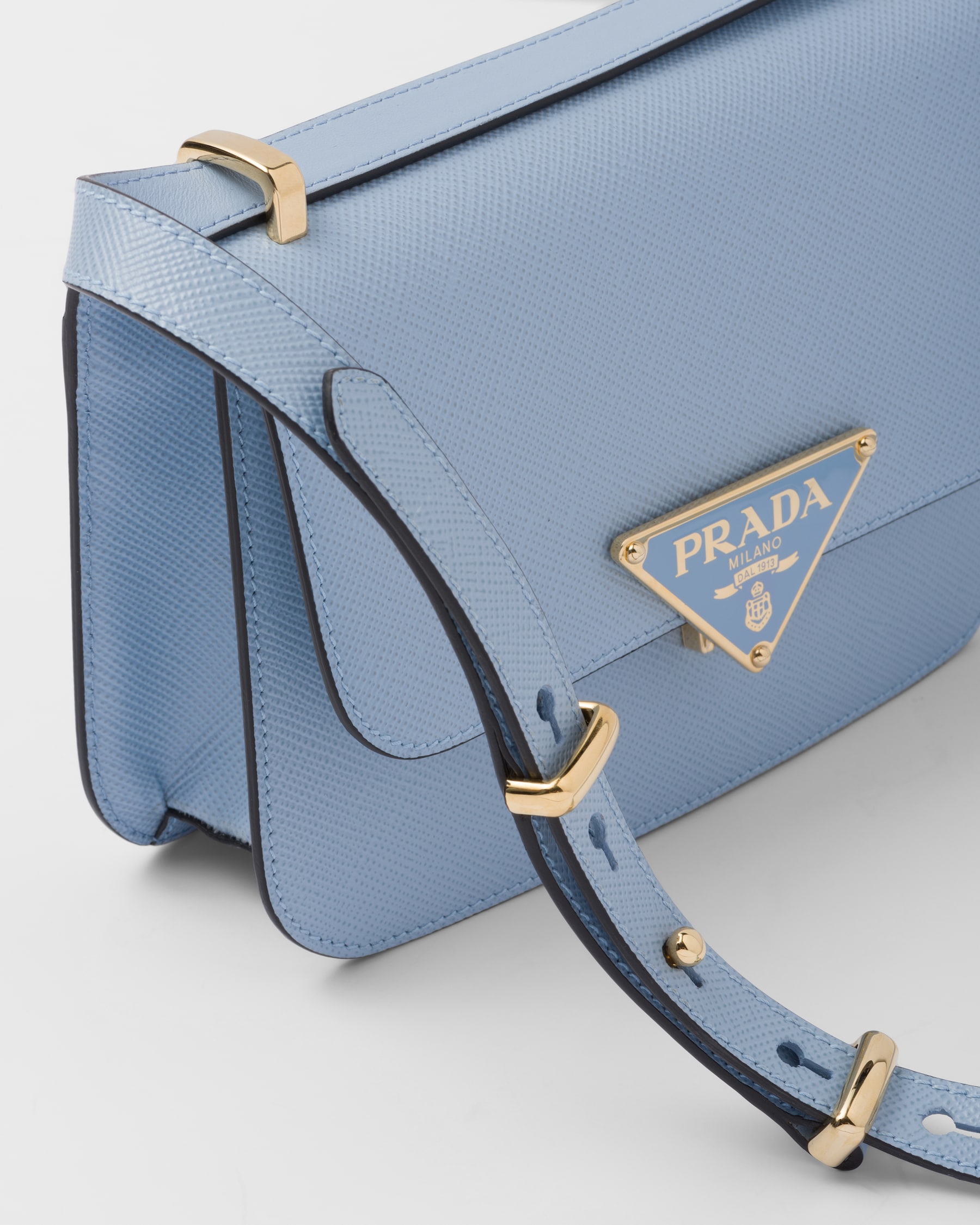 Light Blue Prada Emblème Saffiano Shoulder Bag | PRADA