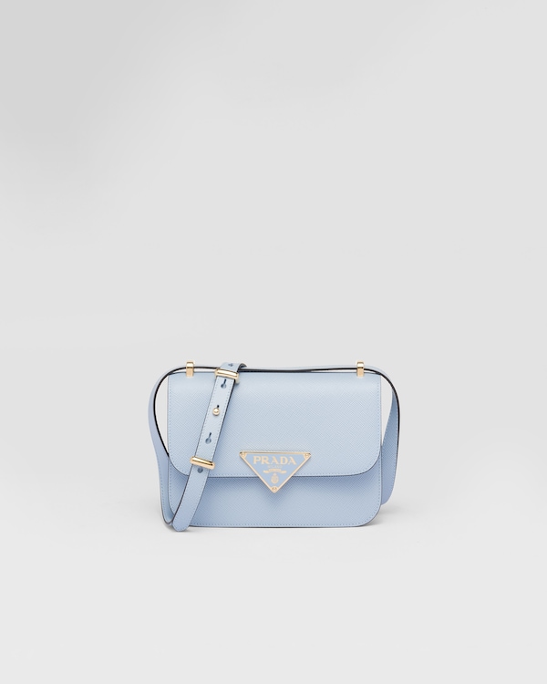 Light Blue Prada Emblème Saffiano Shoulder Bag | PRADA