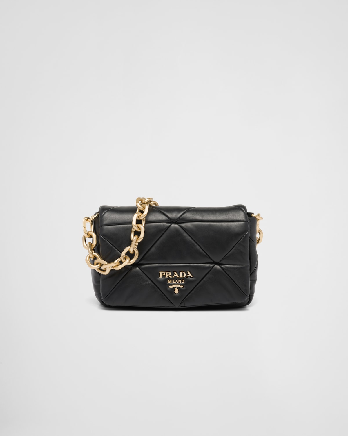 Black Prada System Nappa Patchwork Shoulder Bag | PRADA