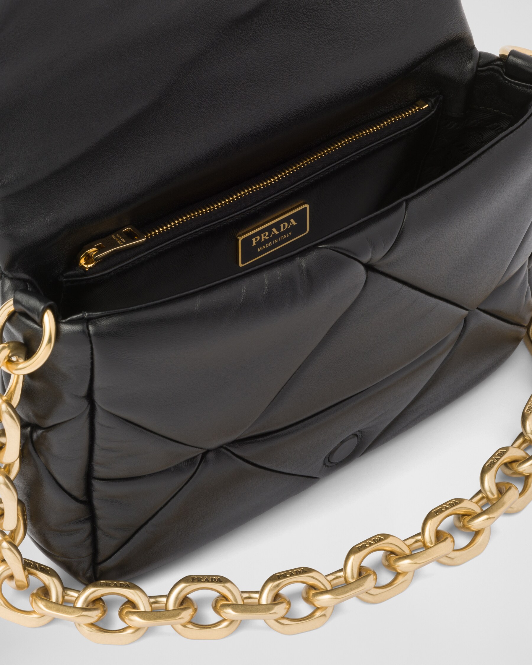 Black Prada System Nappa Patchwork Shoulder Bag | PRADA