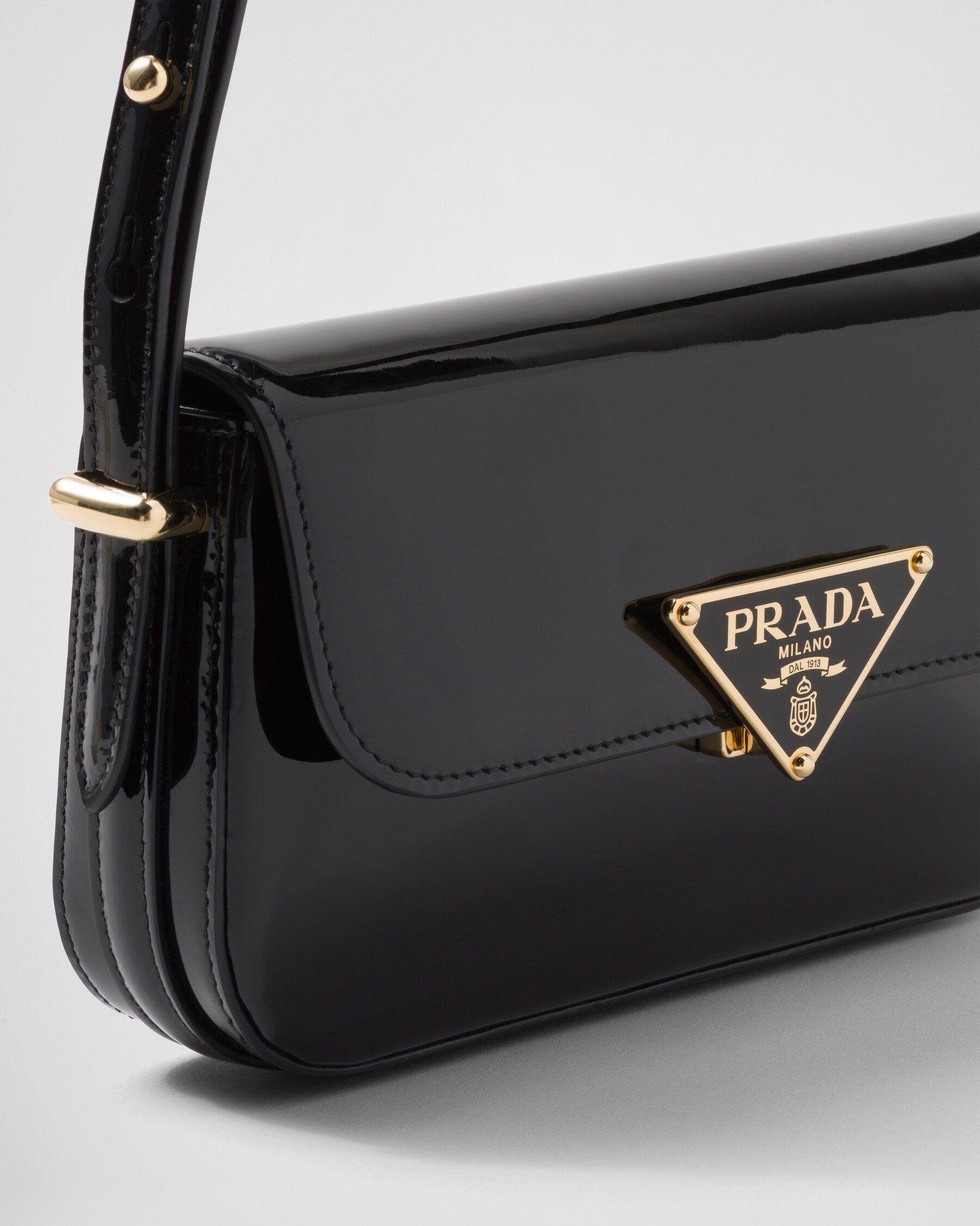 Black Patent Leather Shoulder Bag | PRADA
