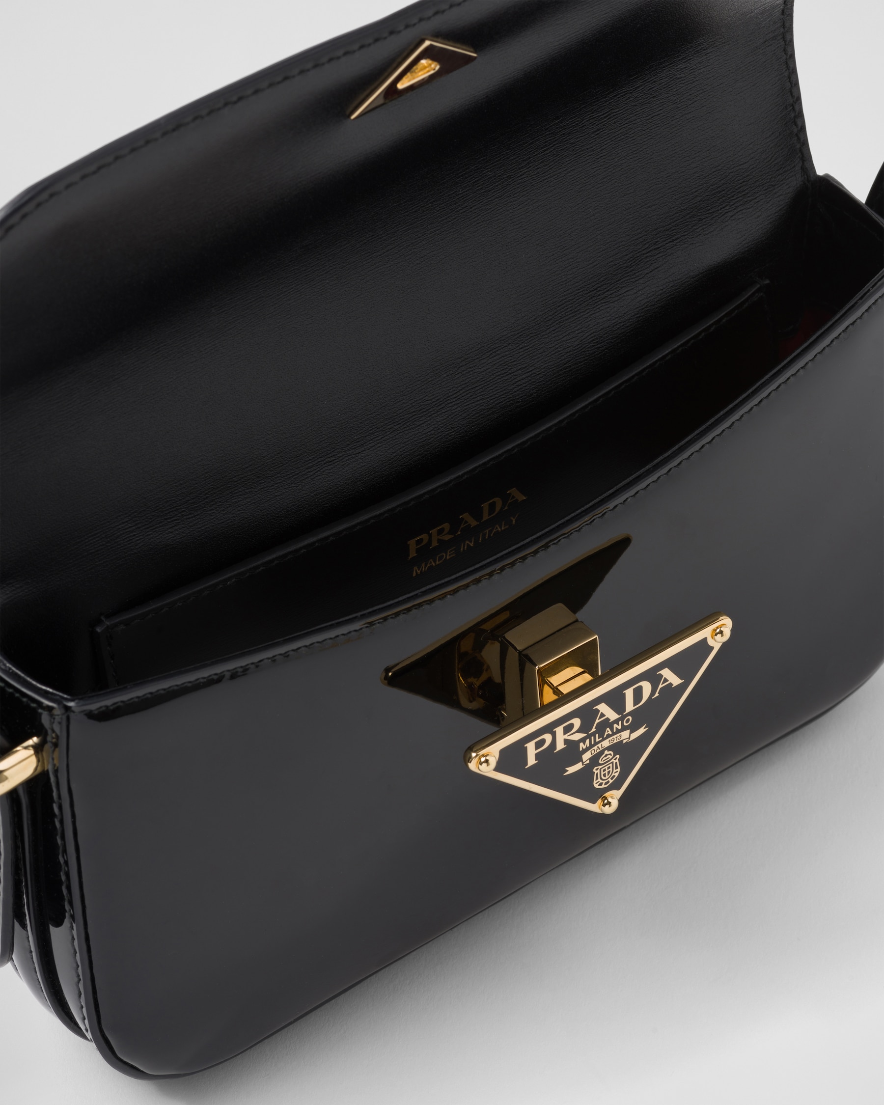 Black Patent Leather Shoulder Bag | PRADA