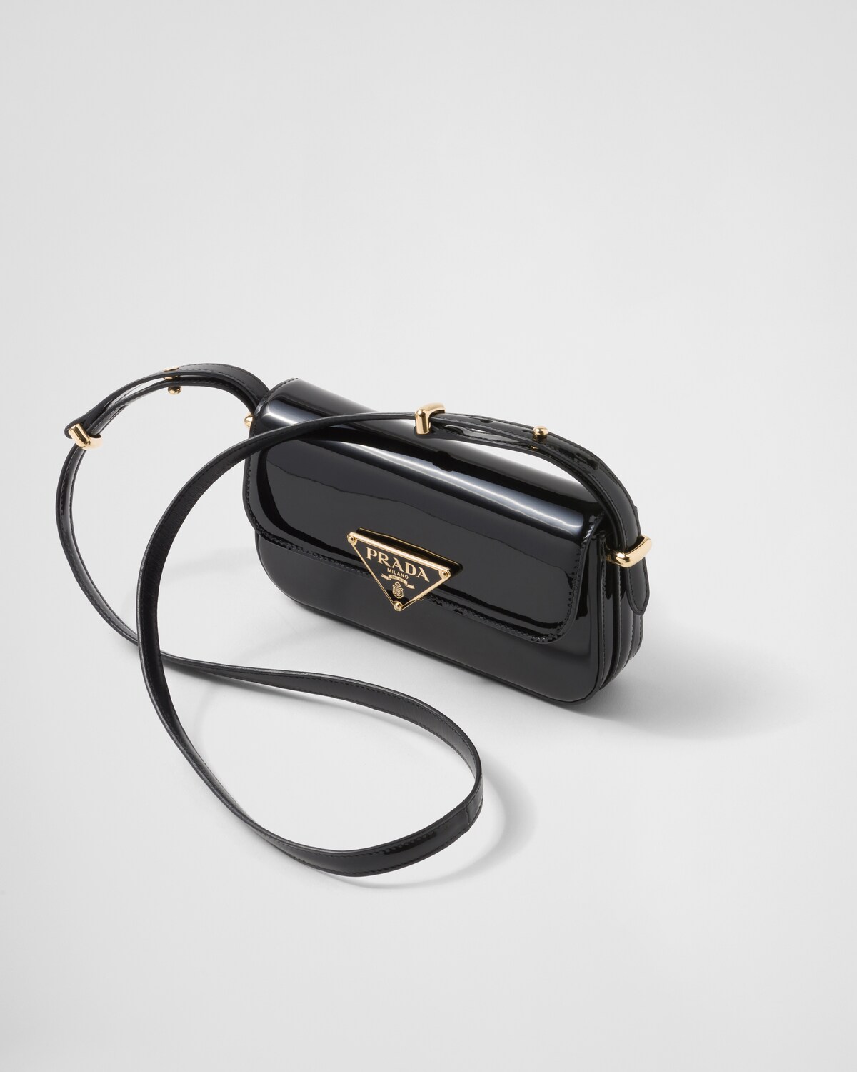 Black Patent Leather Shoulder Bag | PRADA
