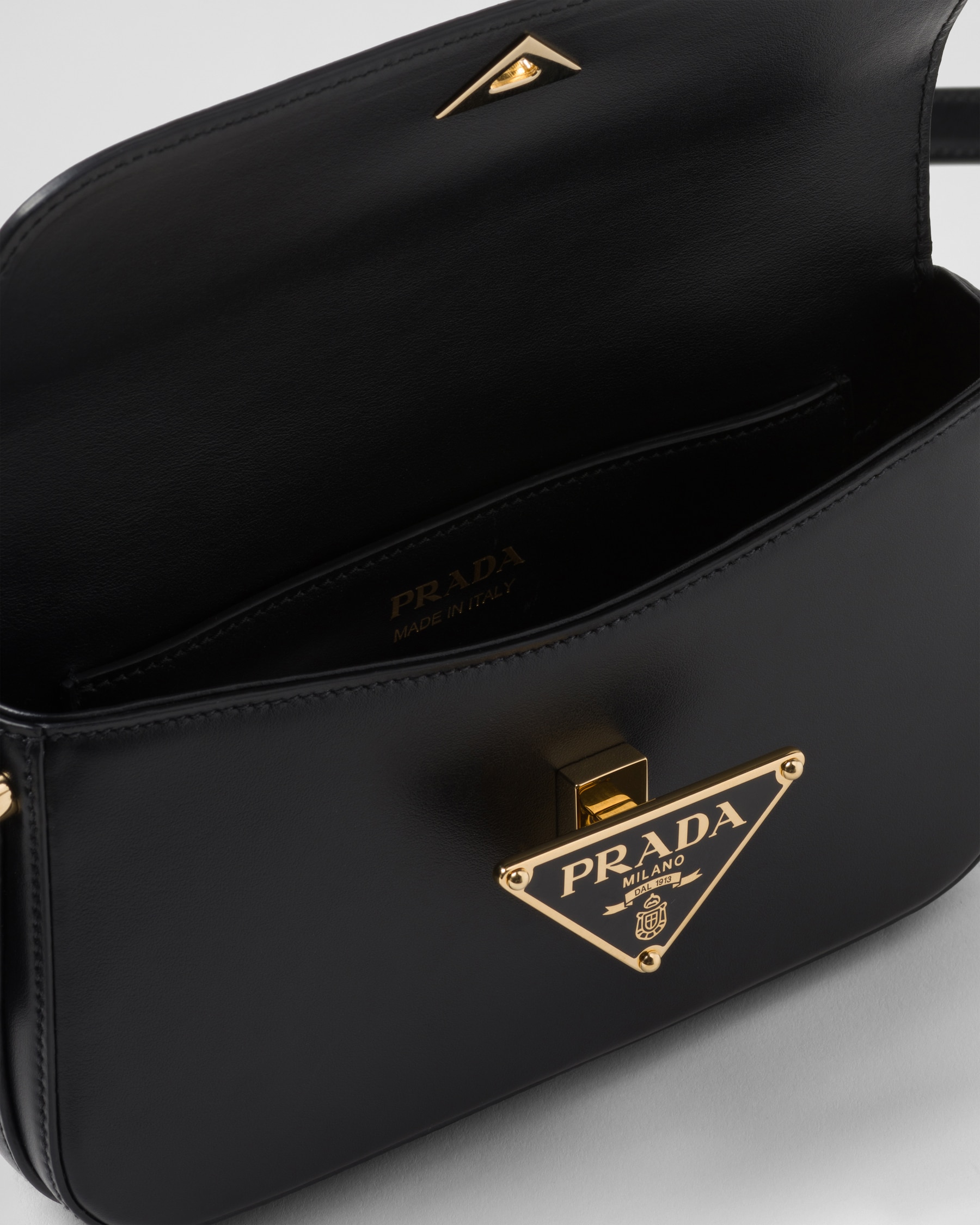 Black Leather Shoulder Bag | PRADA
