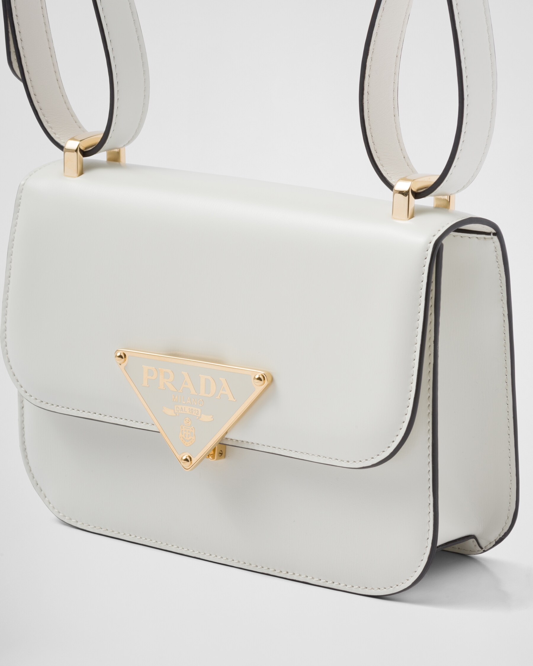 White Prada Emblème Leather Bag | PRADA