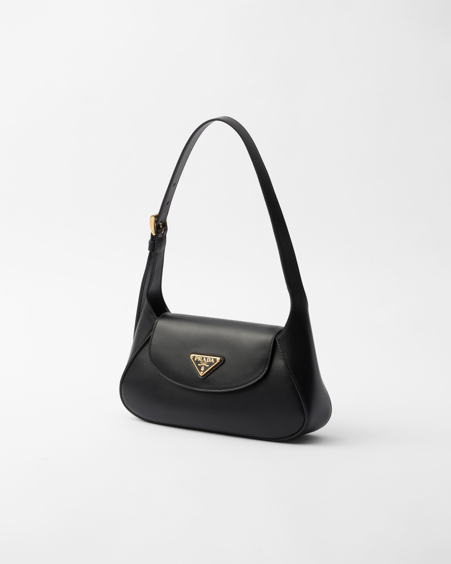 Black Small Leather Shoulder Bag | PRADA