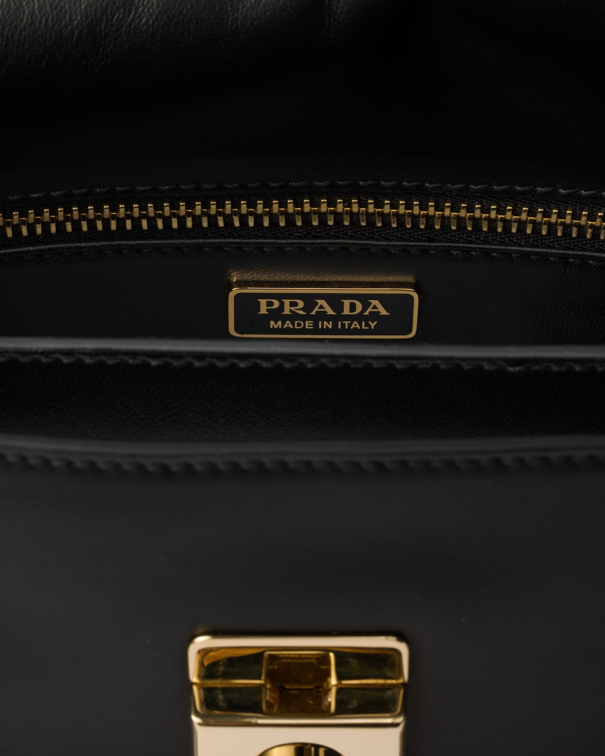 Black Prada Soft Sound Small Leather Shoulder Bag With Charms | PRADA
