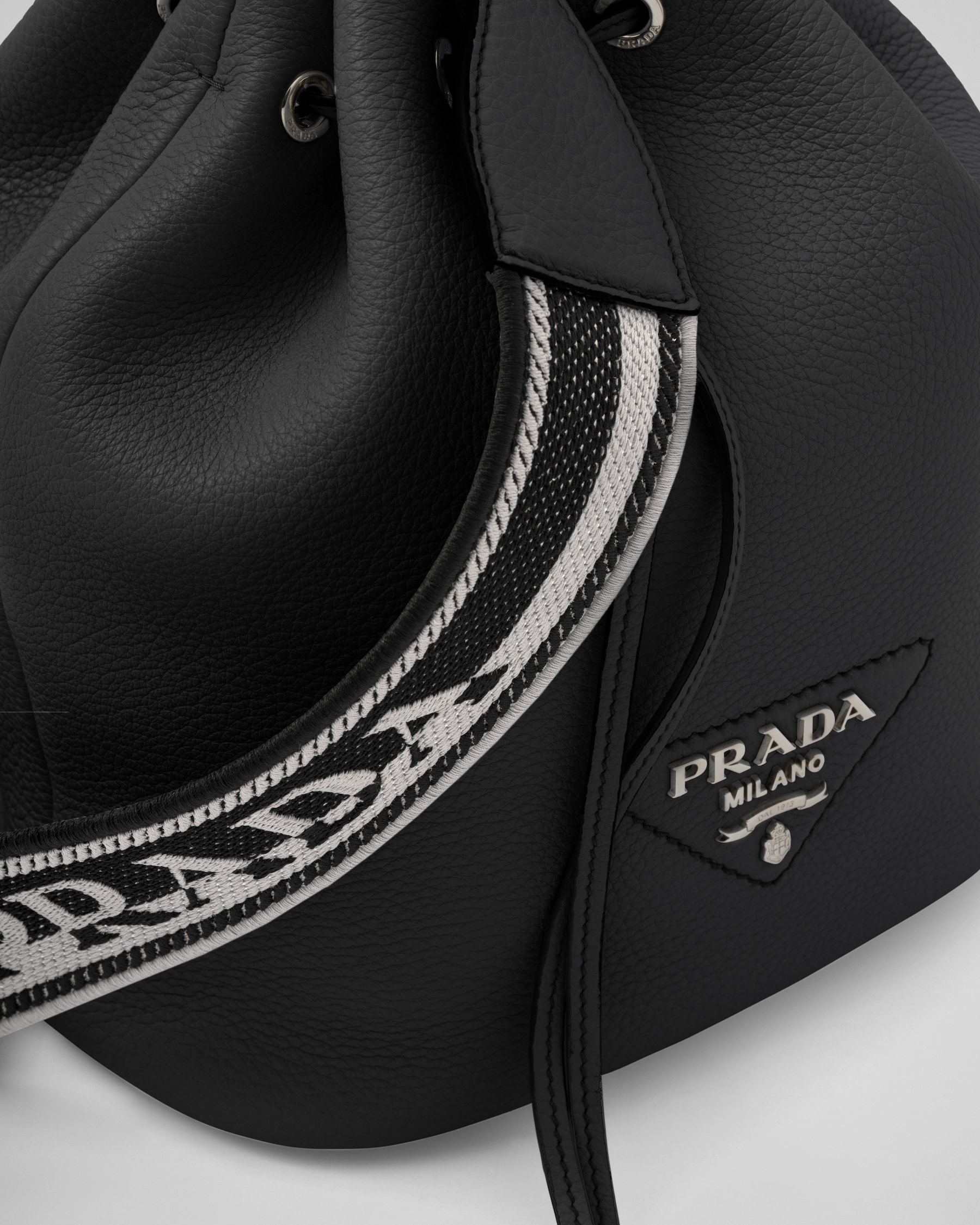 Black Leather Bucket Bag | PRADA