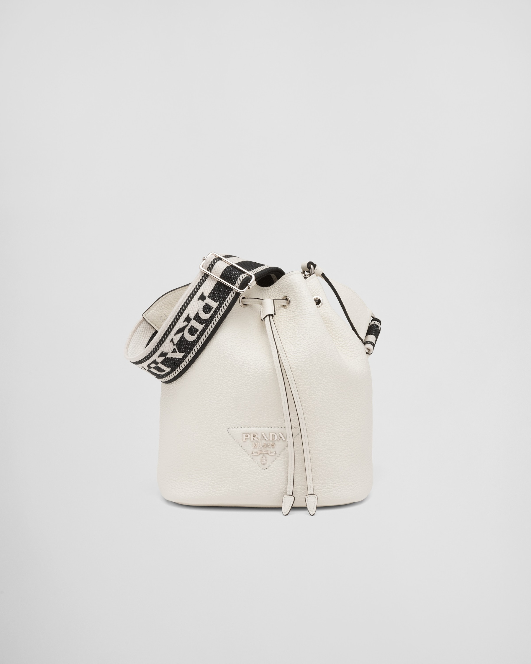 White Leather Bucket Bag | PRADA
