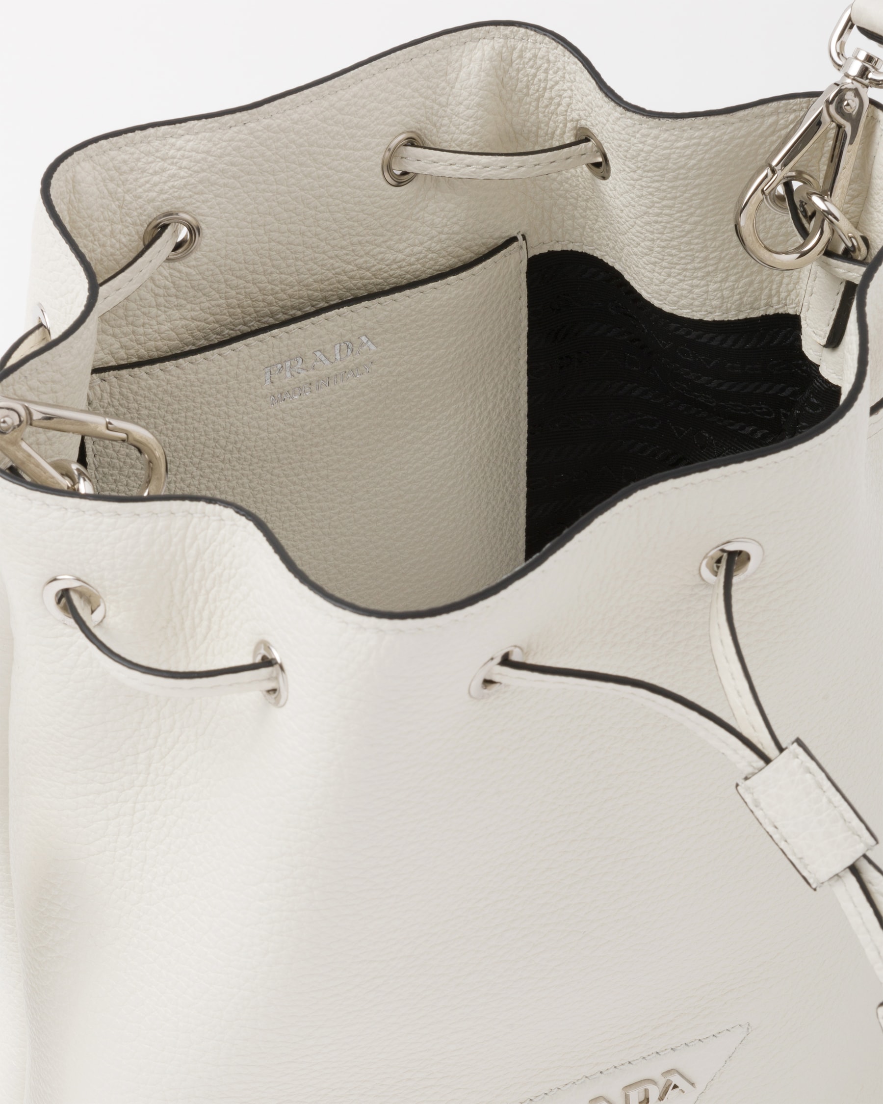 White Leather Bucket Bag | PRADA