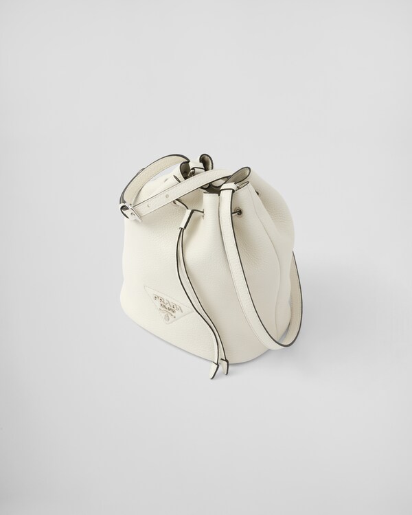 White Leather Bucket Bag | PRADA