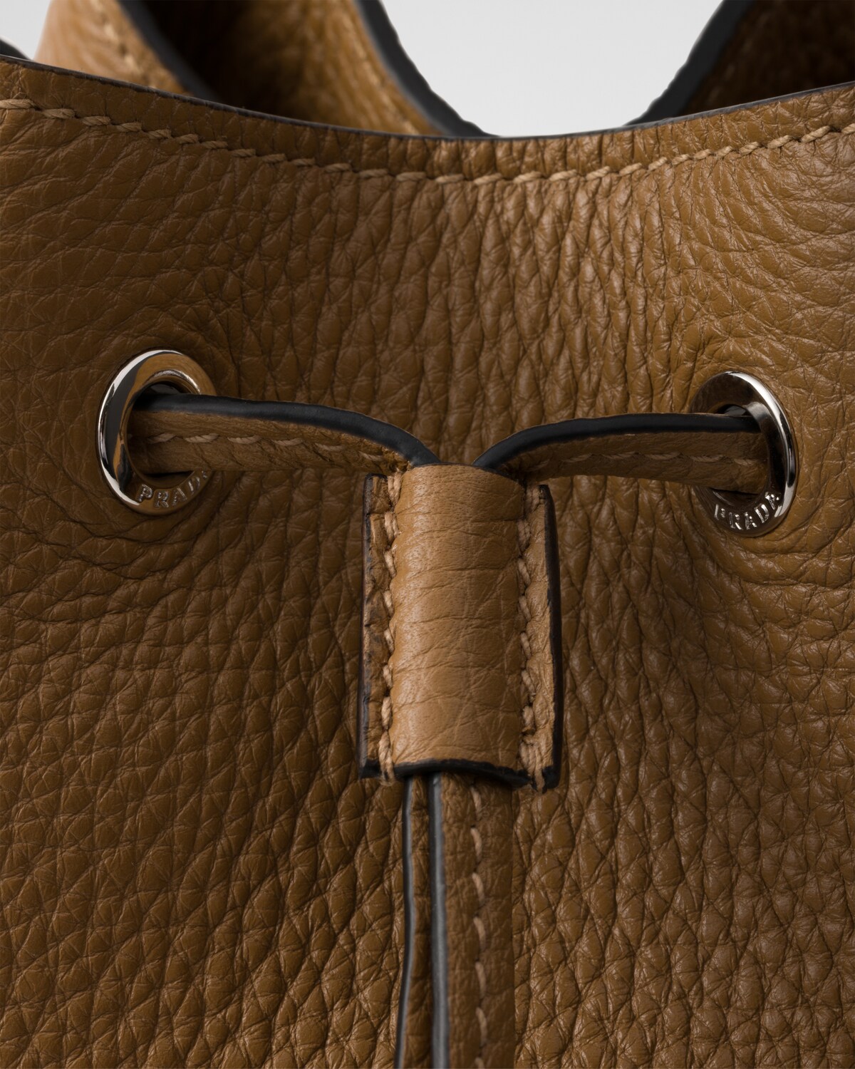 Caramel Leather Bucket Bag | PRADA