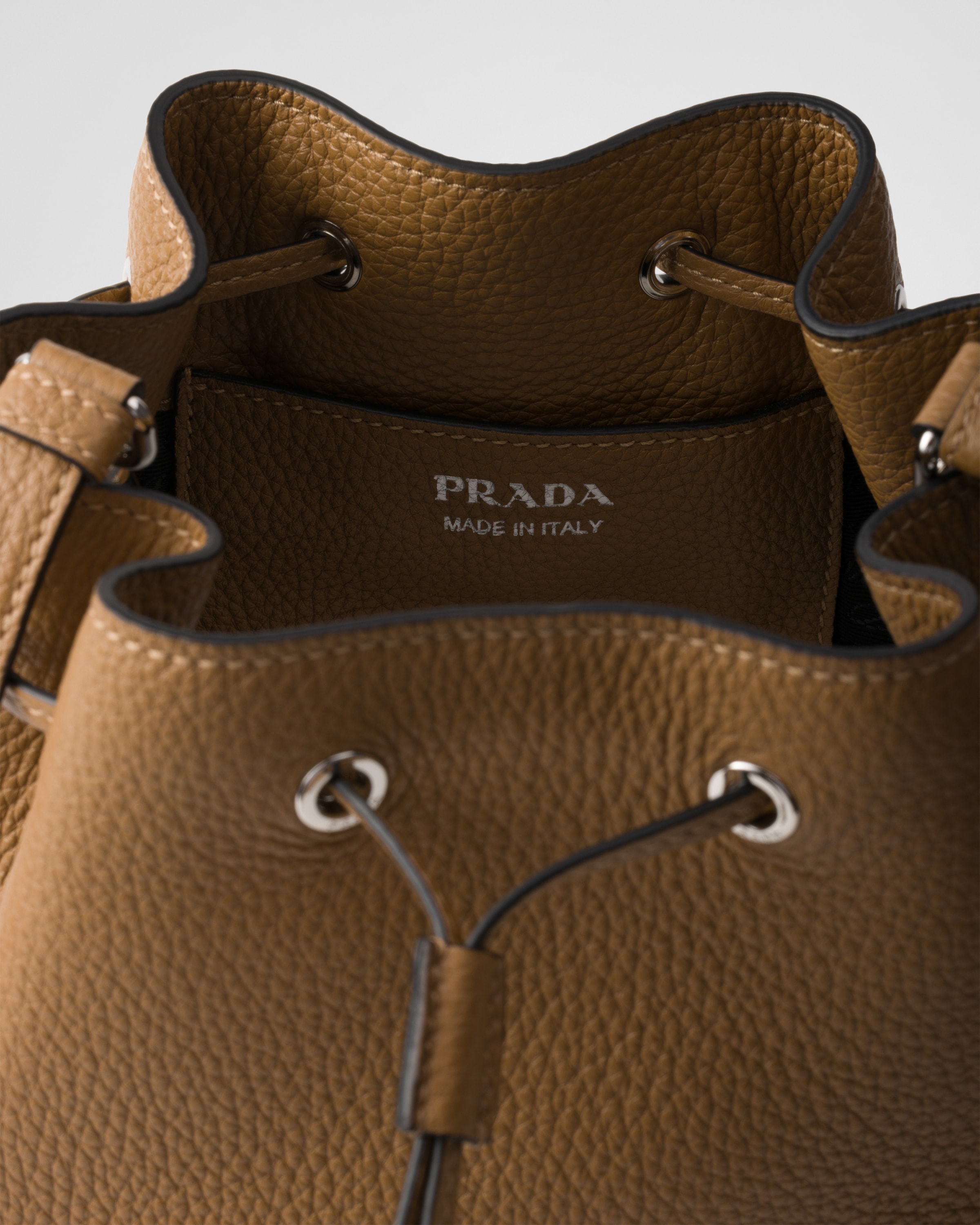Caramel Leather Bucket Bag | PRADA