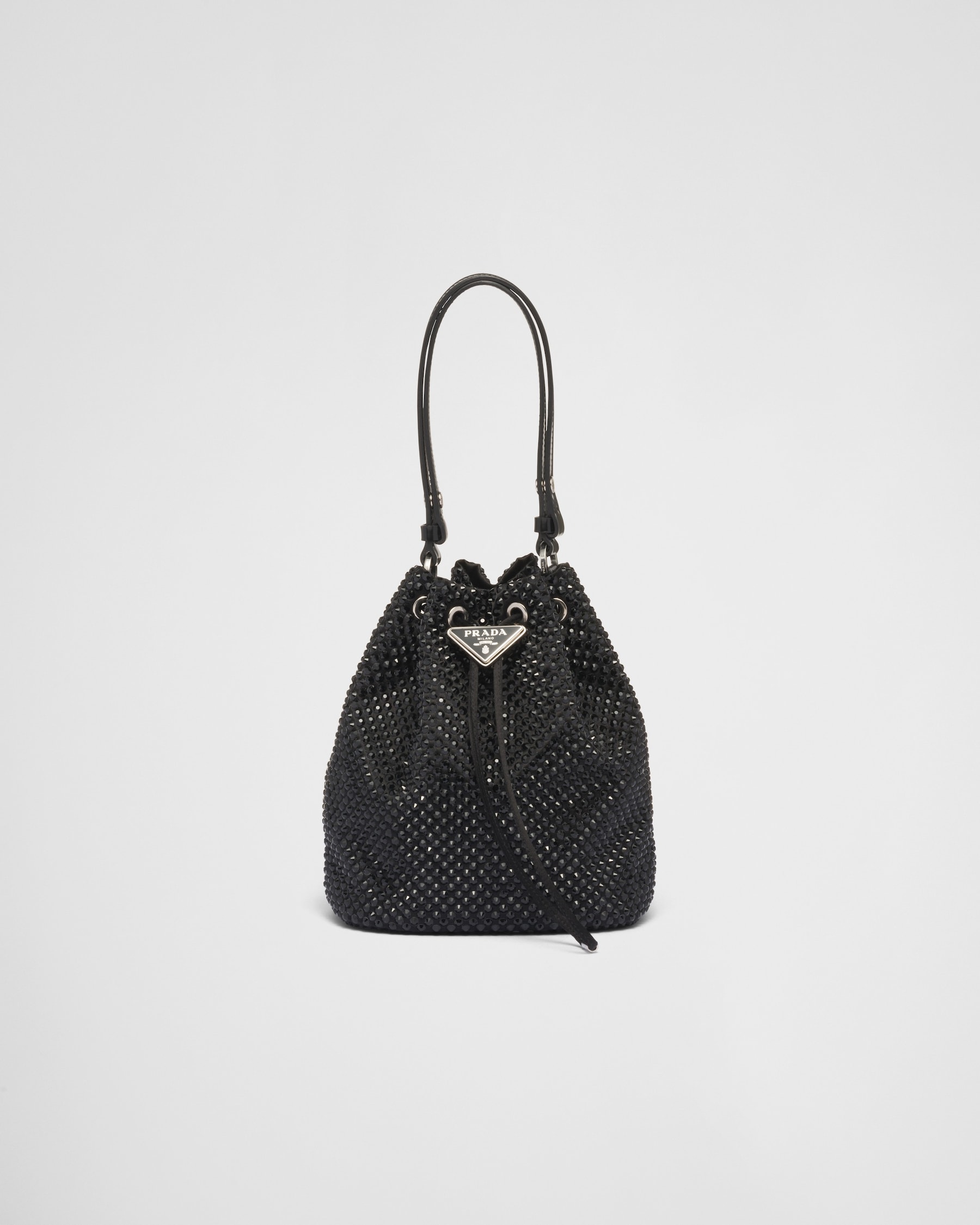 Black Satin Mini-bag With Crystals | PRADA