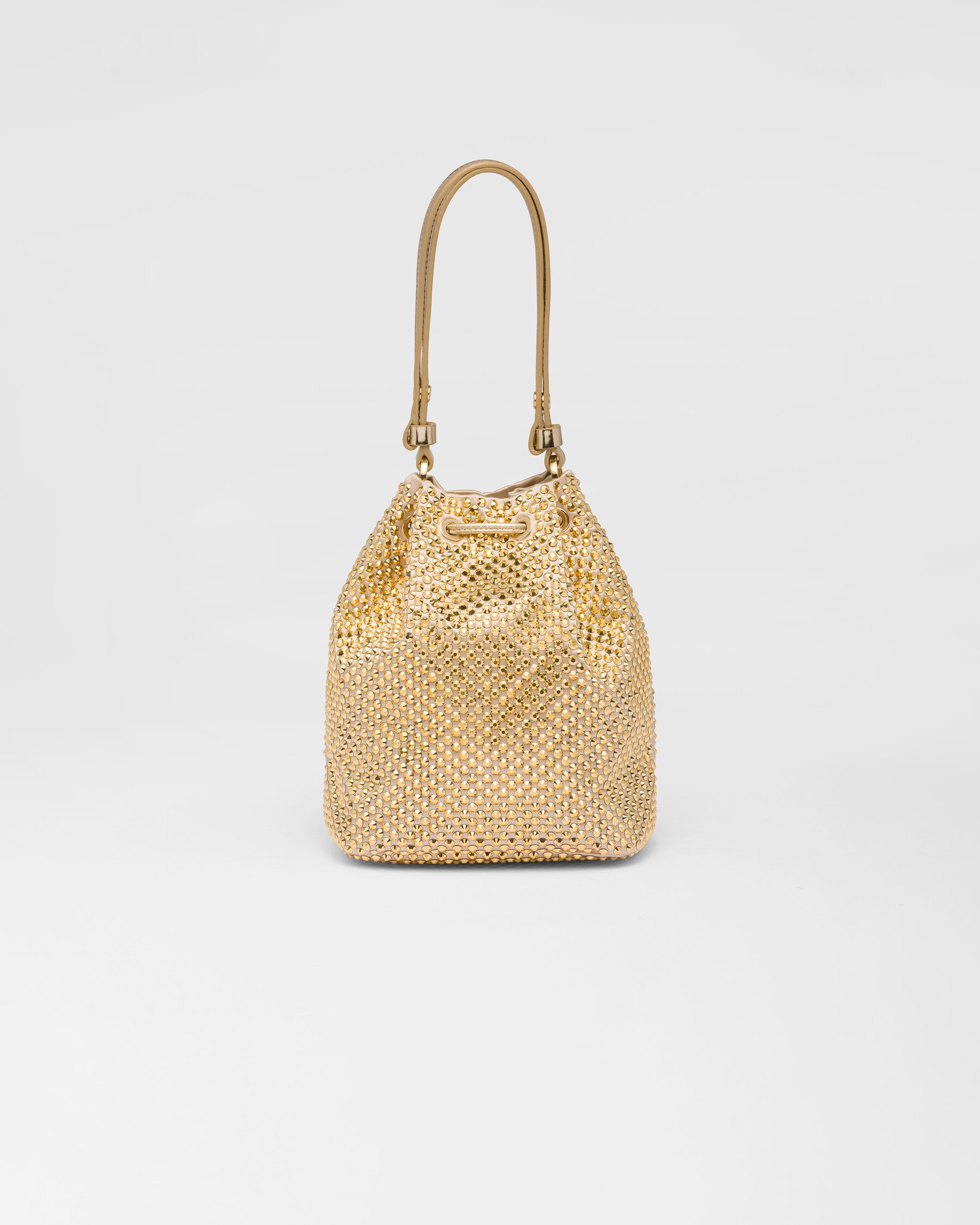 Platinum Satin Mini-bag With Crystals | PRADA