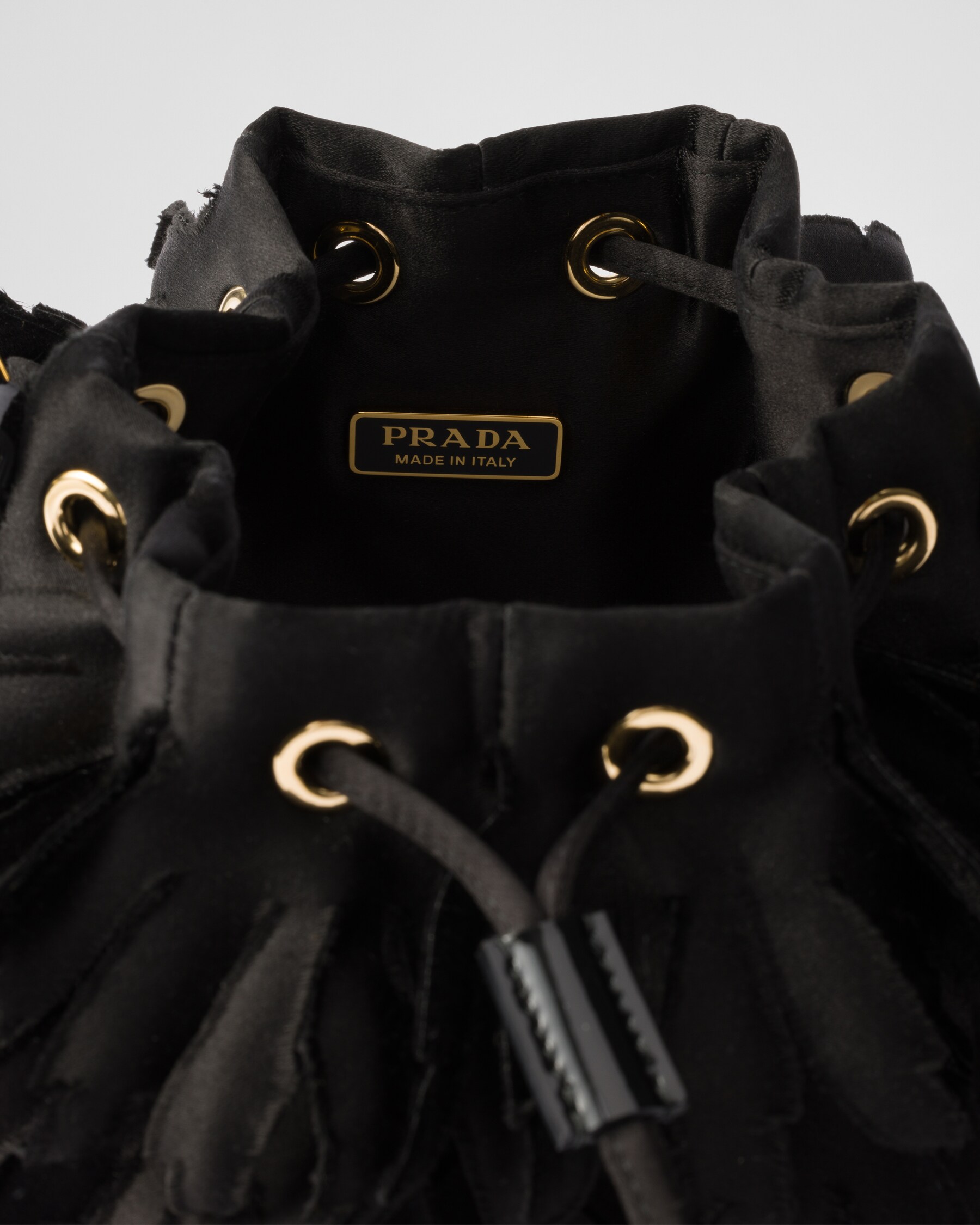 Black Satin And Patent Leather Mini-bag | PRADA