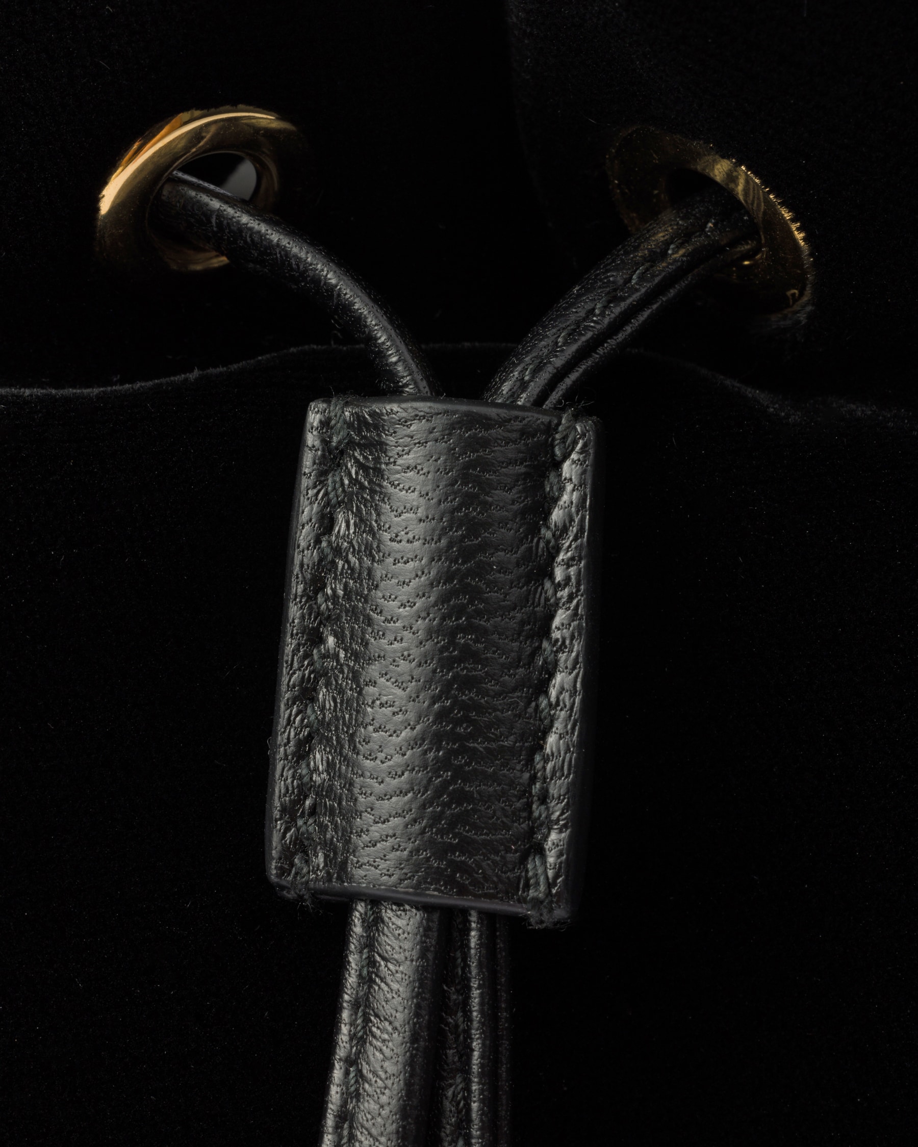 Black Velvet Mini-bag With Nappa Leather Details | PRADA