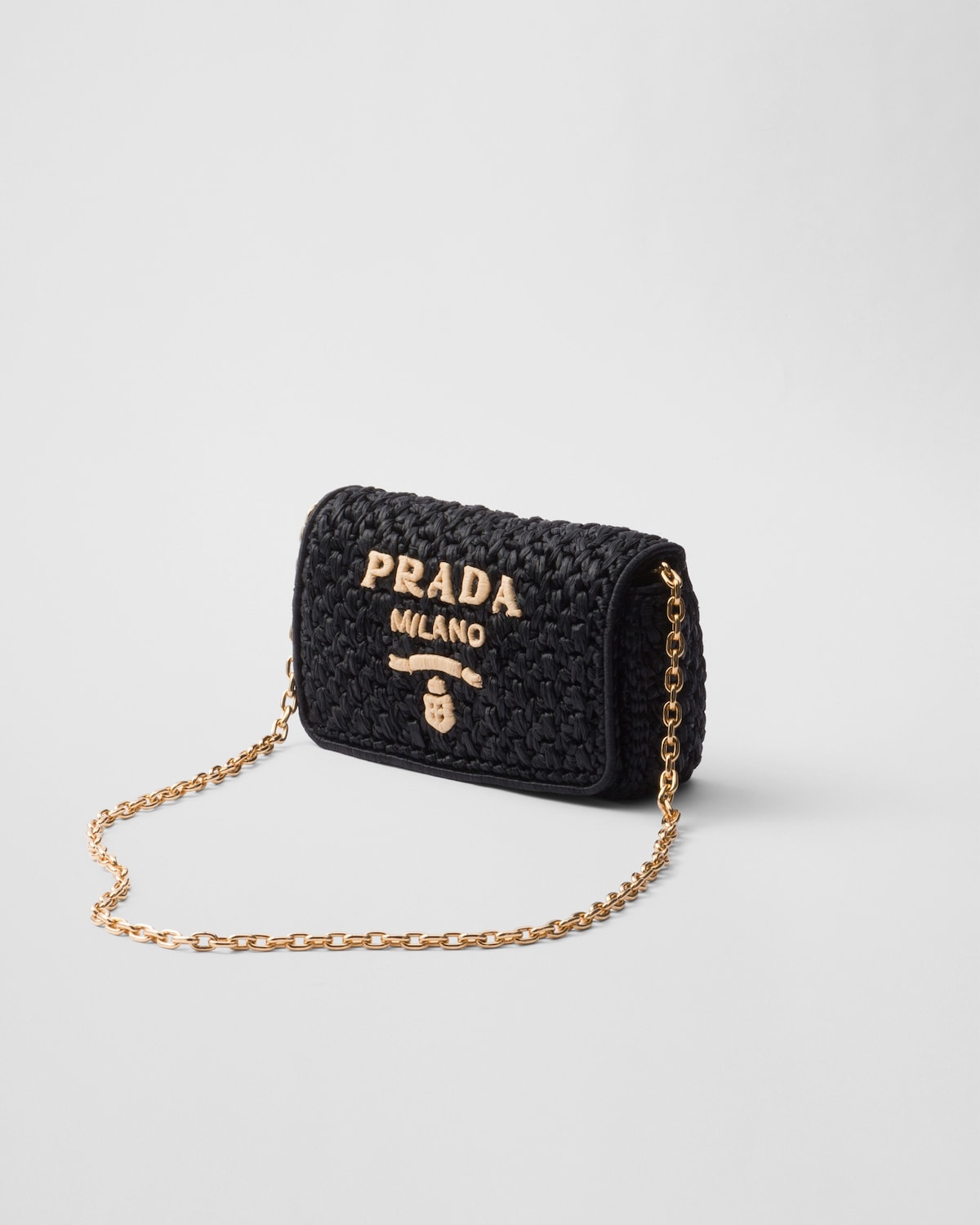 Black Crochet Shoulder Bag | PRADA