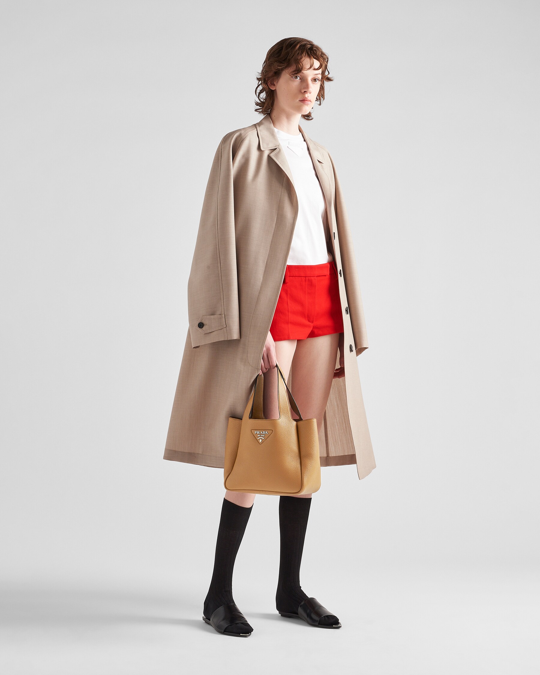 Caramel Medium Leather Tote | PRADA