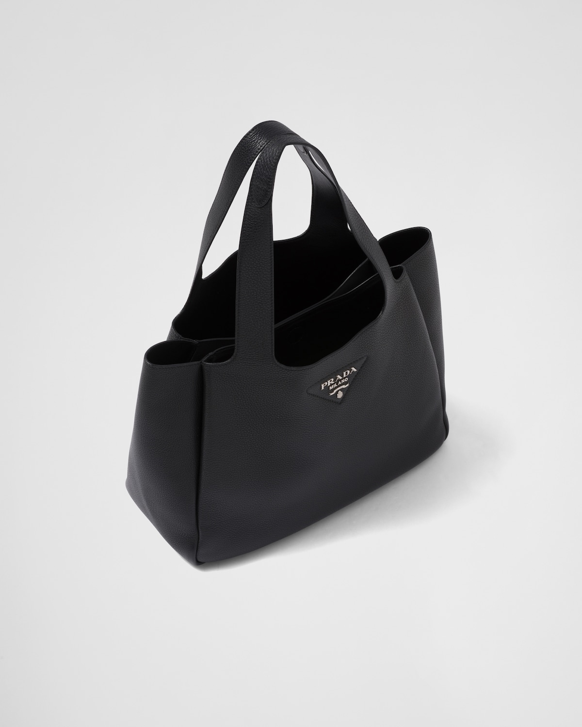 Black Large Leather Tote | PRADA