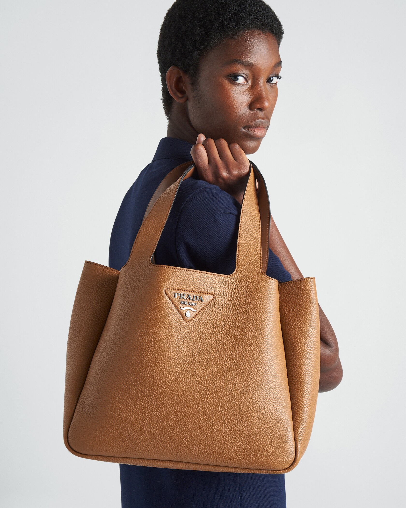 Caramel Leather Tote | PRADA