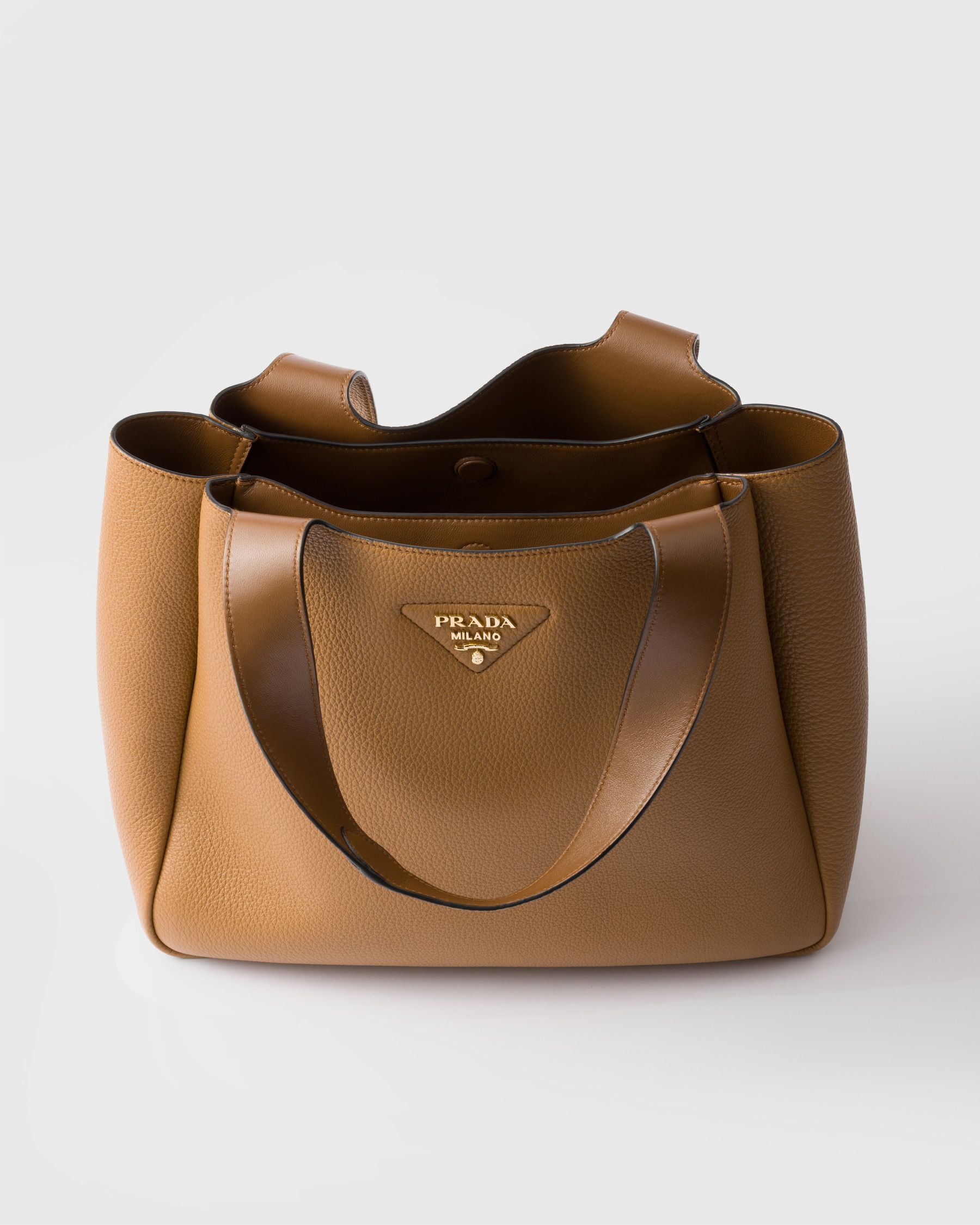 Caramel Medium Leather Tote Bag | PRADA