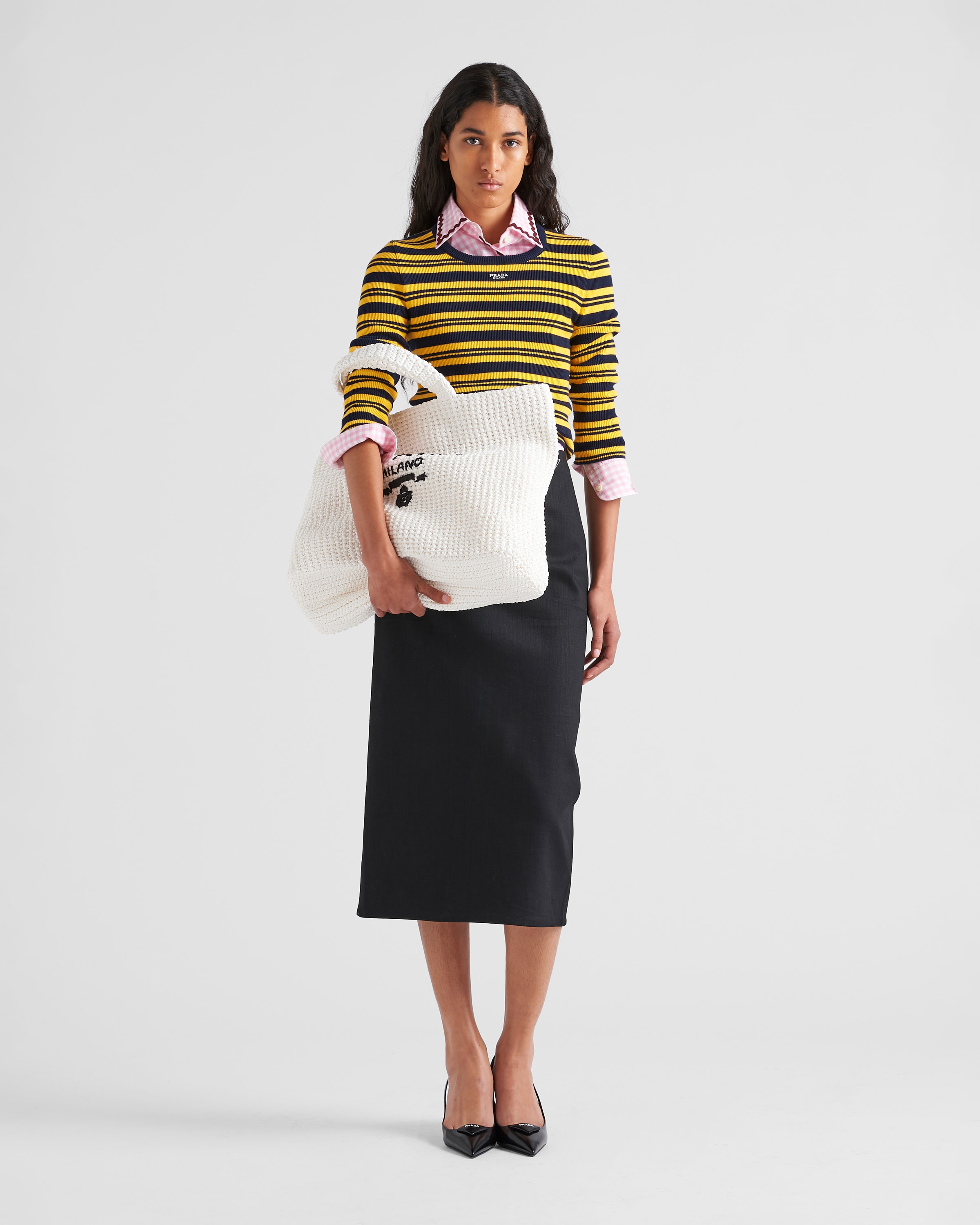 White Raffia tote bag | Prada
