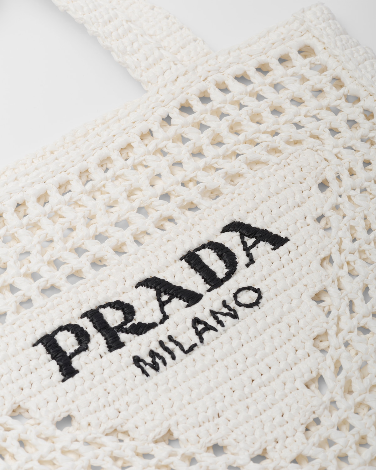 White Crochet Tote Bag | PRADA