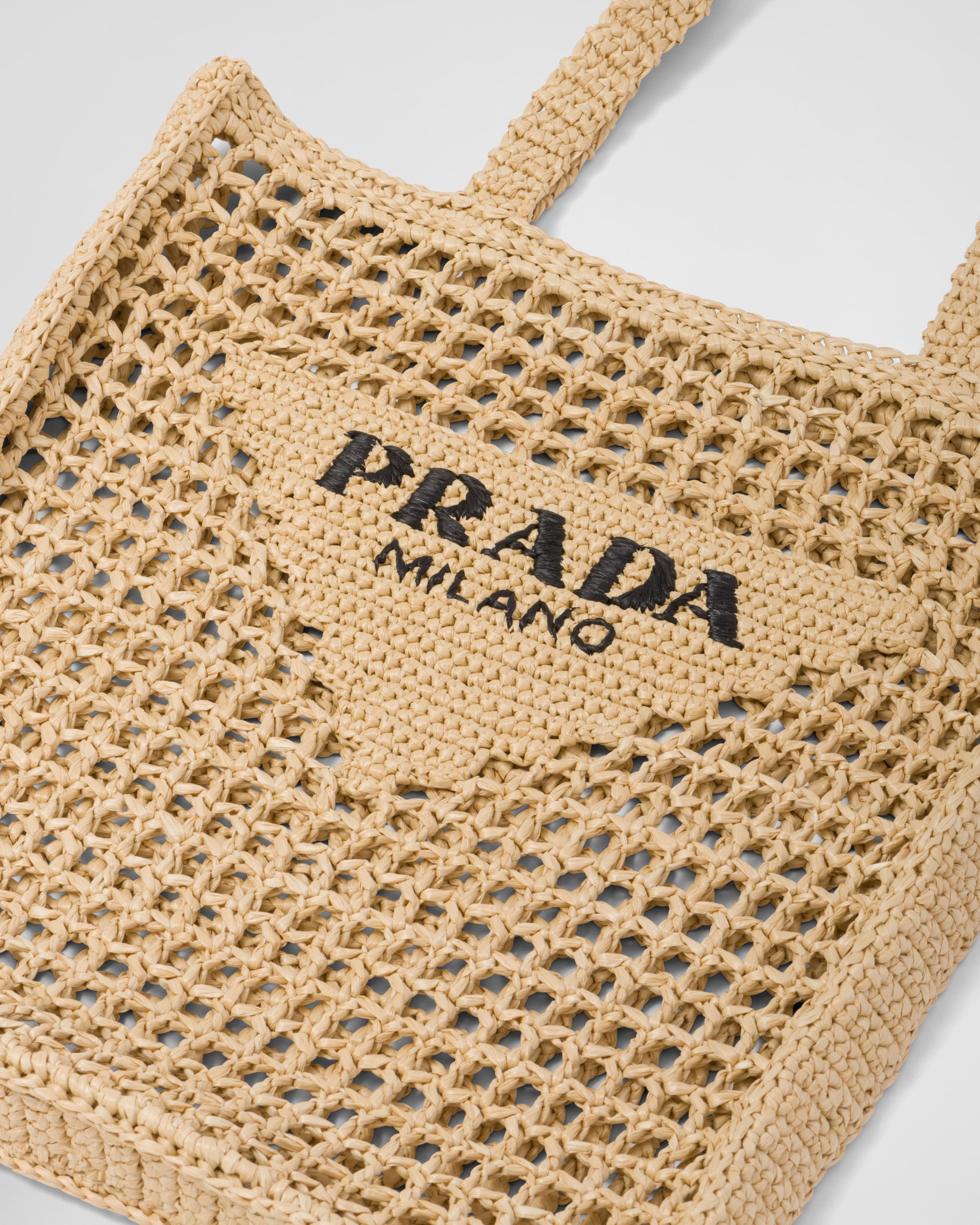 Bolsa Tote Em Ráfia Natural | PRADA
