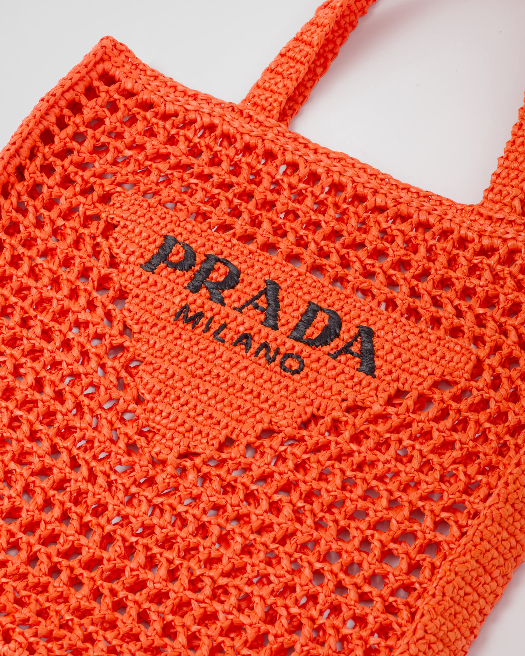 Orange Crochet Tote Bag | PRADA