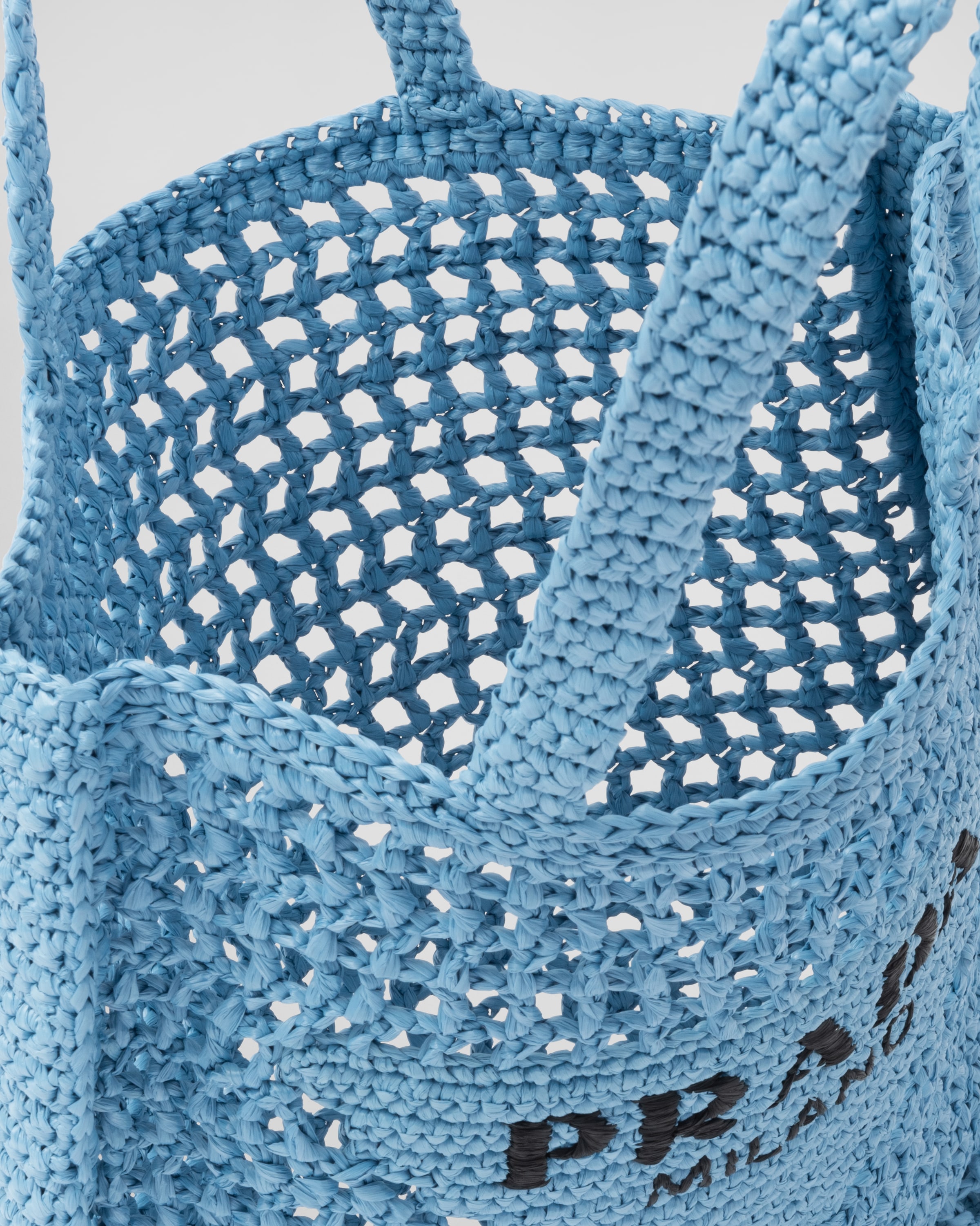 Light Blue Raffia tote bag | Prada