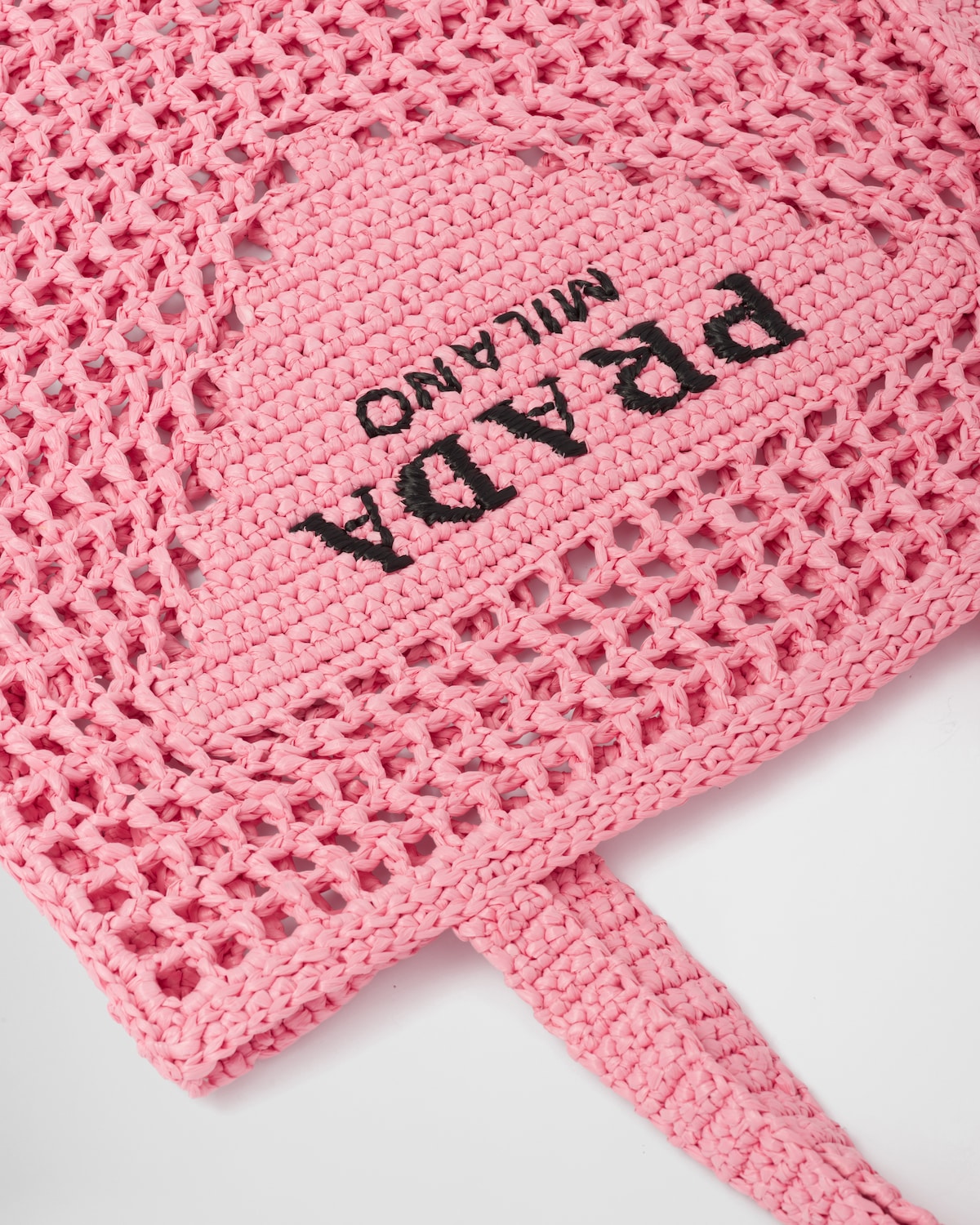 Petal Pink Crochet Tote Bag | PRADA